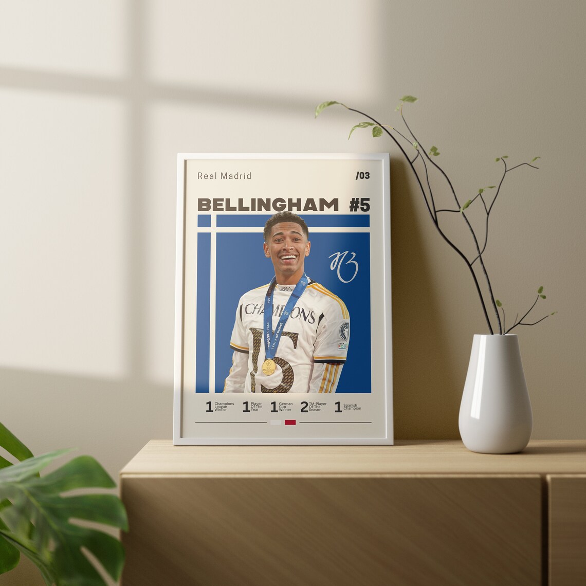 Jude Bellingham Poster, Bellingham Poster, Real Madrid, Football Print ...