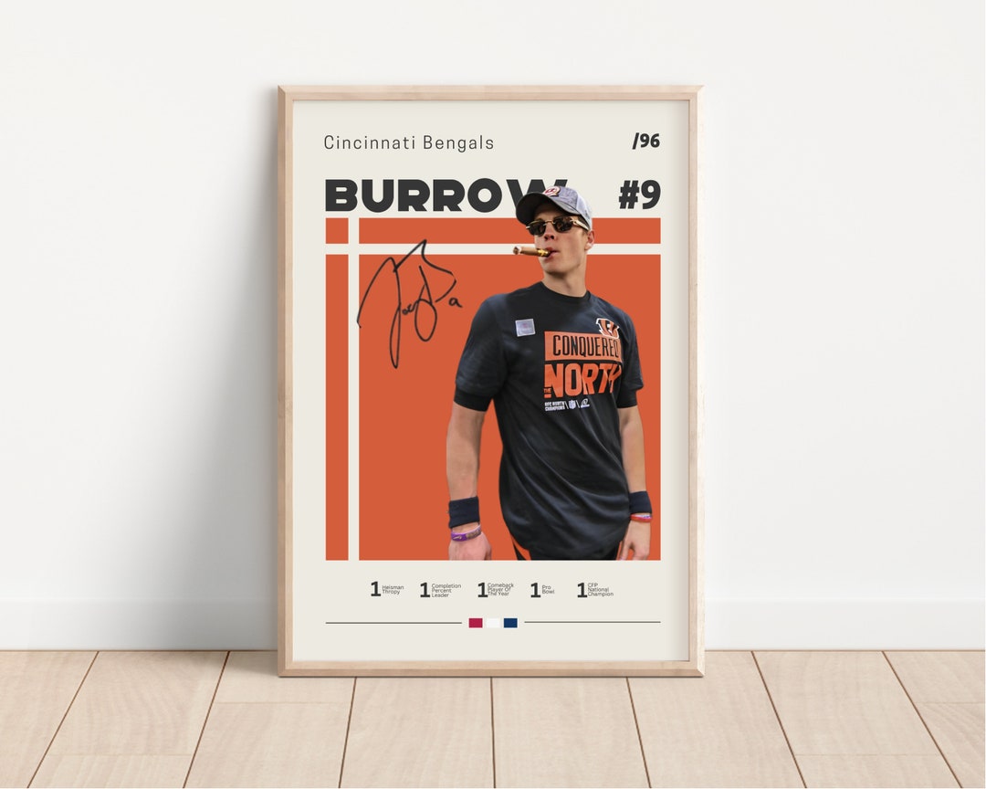 Joe Burrow Poster, Cincinnati Bengals, NFL Fan Gifts, NFL Poster ...