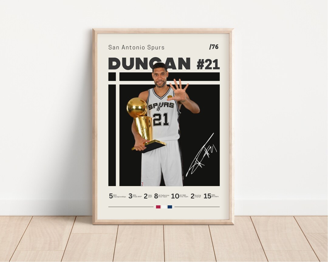 Tim Duncan Poster, San Antonio Spurs, NBA Fans, NBA Poster, Basketball ...