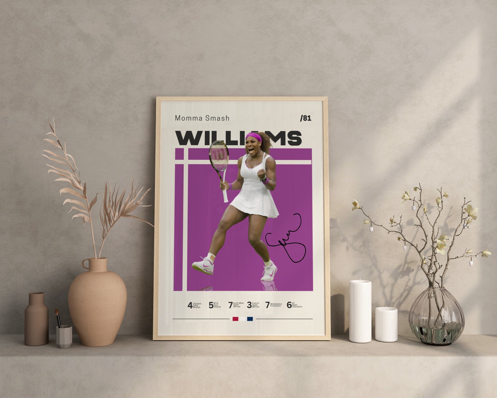 Serena Williams Poster, Tennis Print, Tennis Poster, Minimalist Poster ...