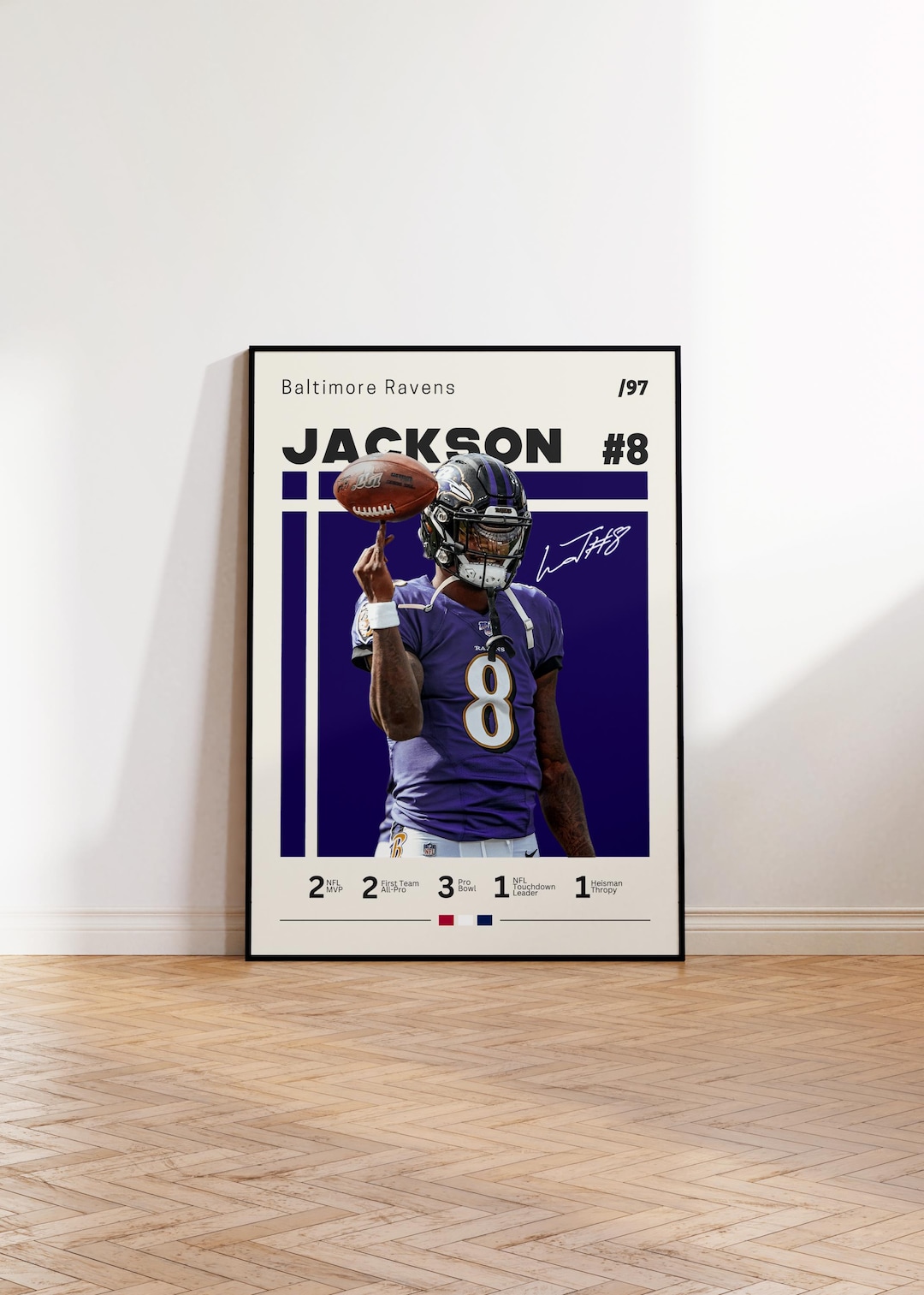 Lamar Jackson Poster, Ravens Print, Lamar Jackson Fan Gift, NFL Fan ...