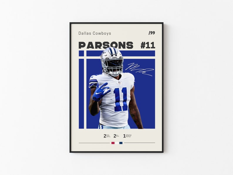 Micah Parsons Poster, Dallas Cowboys, NFL Fan Gifts, NFL Poster ...