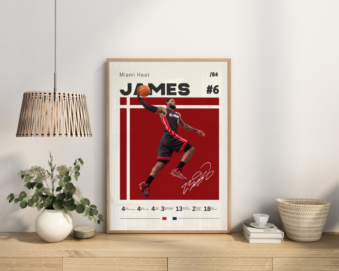 Lebron James Poster, Miami Heat, NBA Fans, NBA Poster, Basketball ...