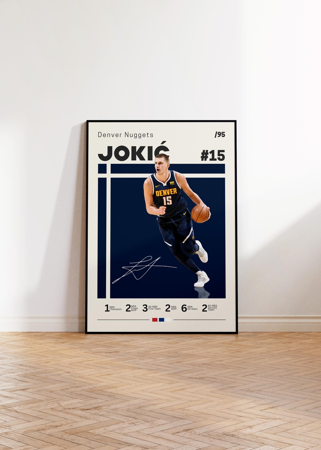 Nikola Jokic Poster, Denver Nuggets Print, Jokic Fan Gift, Basketball ...
