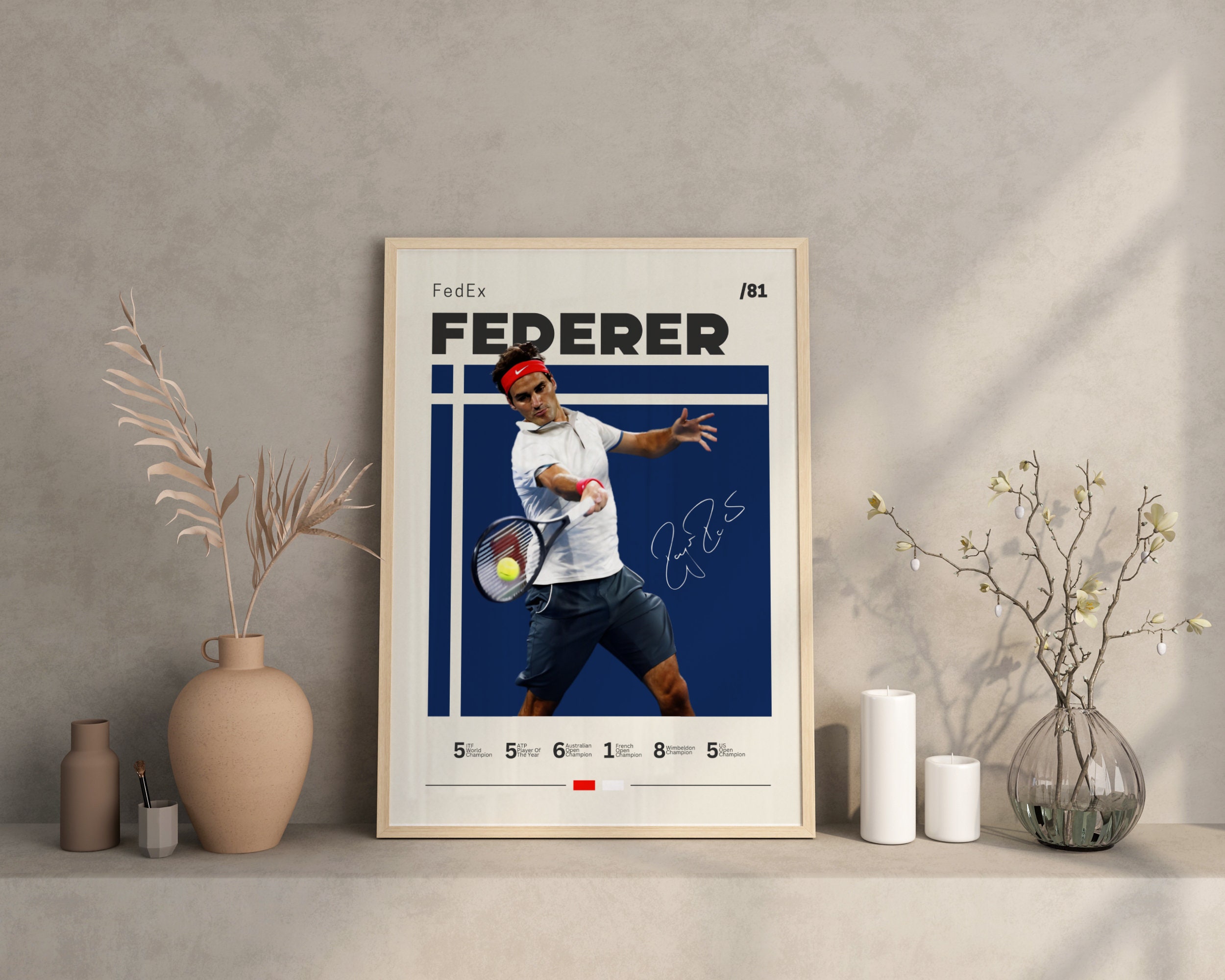 Roger Federer Poster, Tennis Print, Tennis Poster, Minimalist Poster ...