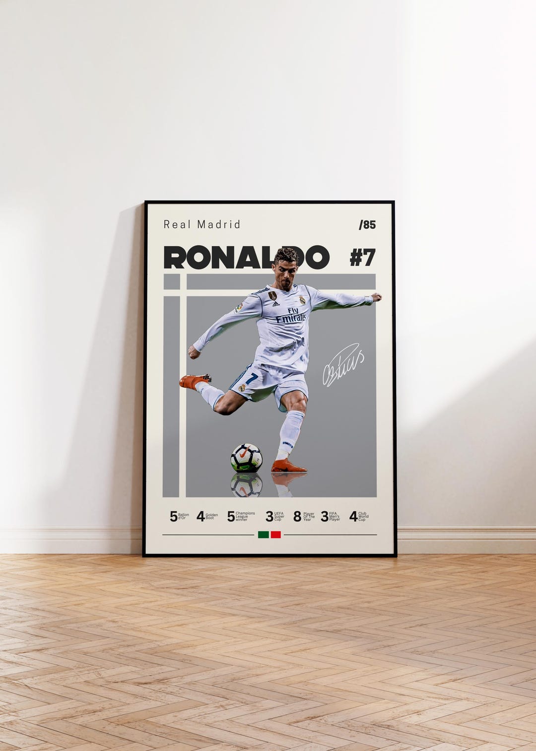 Ronaldo Poster, Real Madrid Print, Ronaldo Fan Gift, Soccer Gifts ...