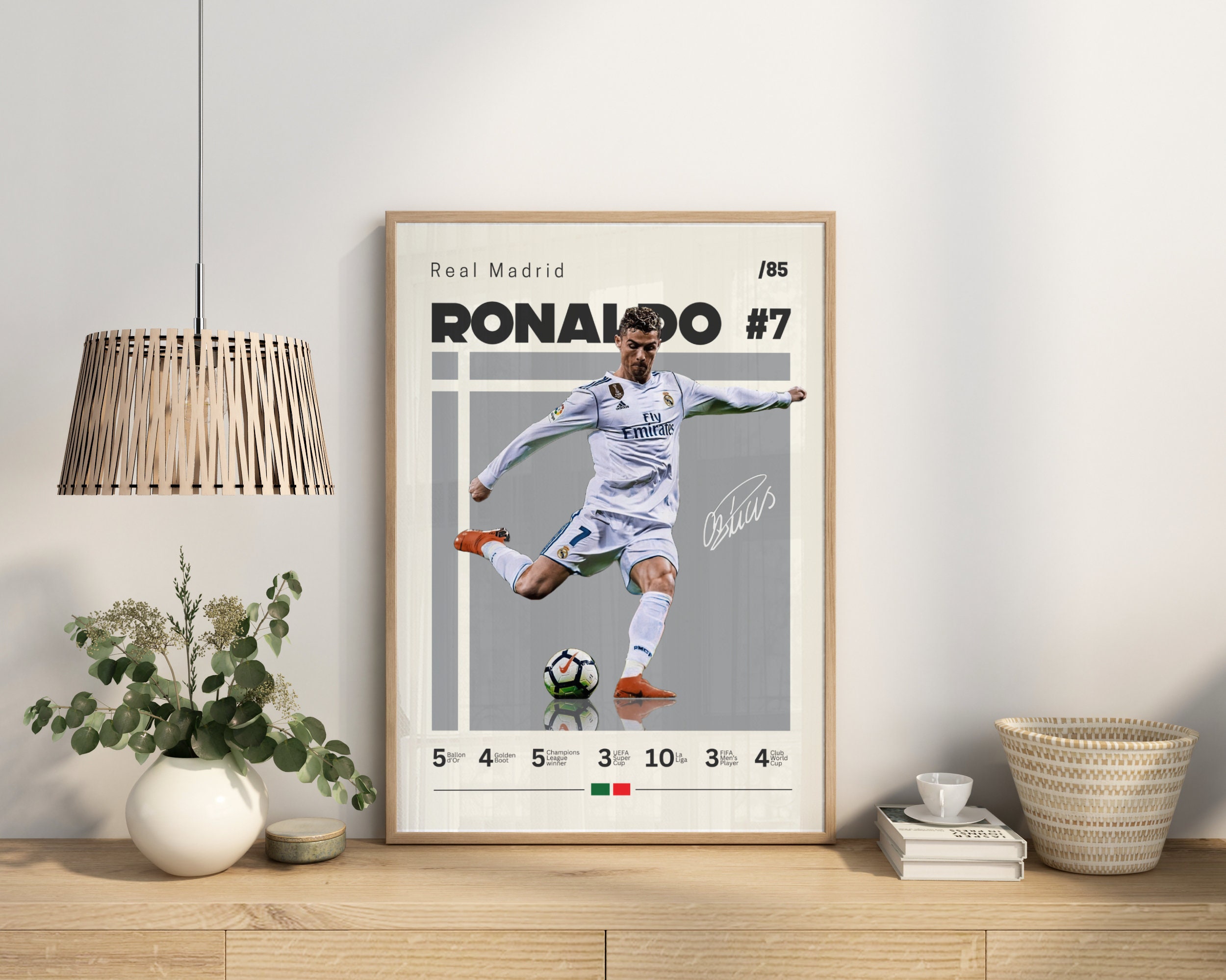 Ronaldo Poster, Real Madrid Poster, Football Print, Football Poster ...