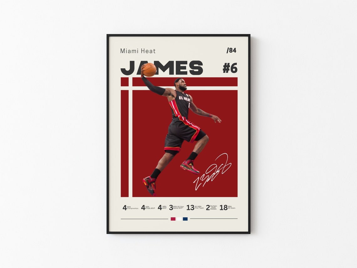 Lebron James Poster, Miami Heat, NBA Fans, NBA Poster, Basketball ...