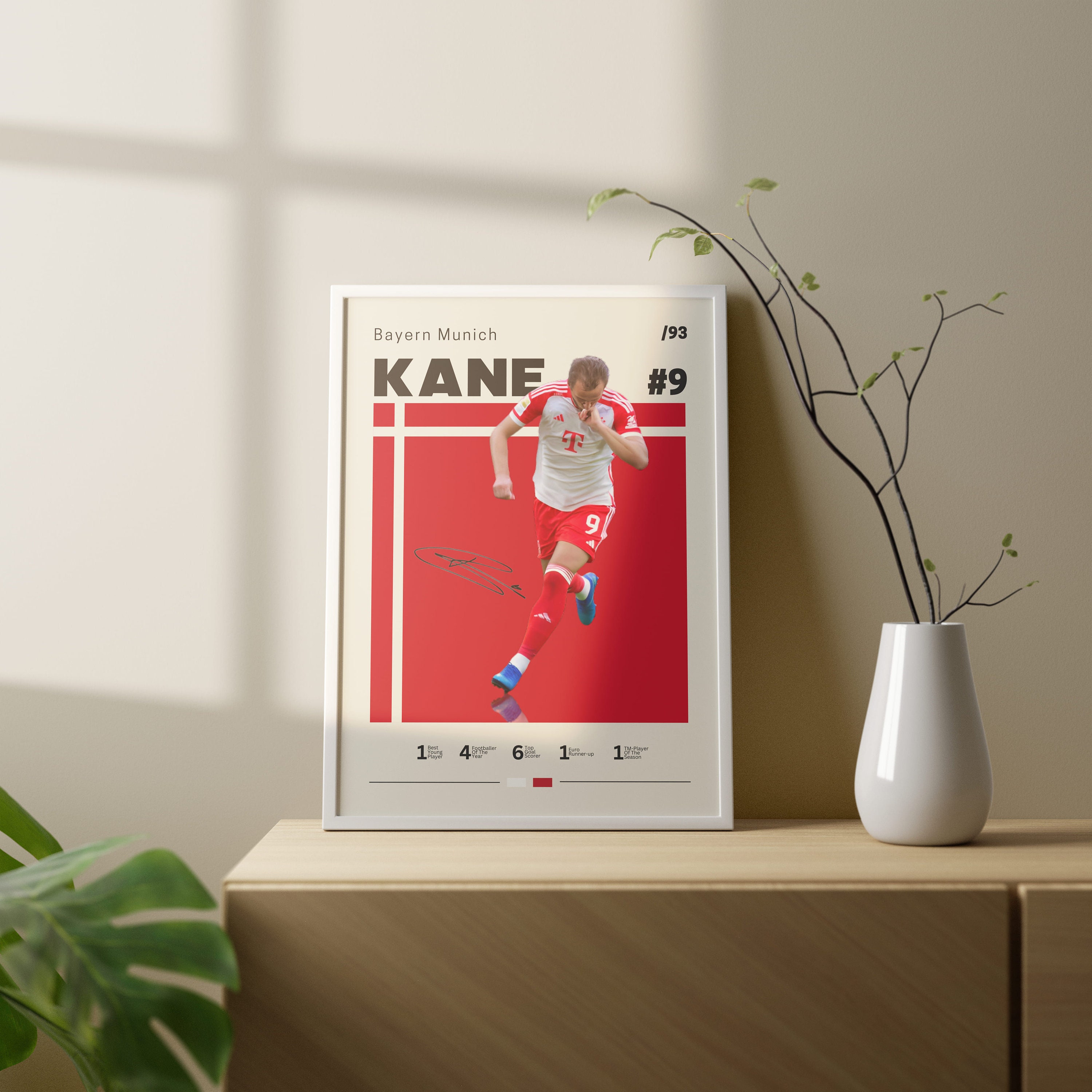 Harry Kane Poster, Bayern Munich, Football Print, Football Poster ...