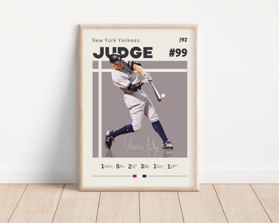 Aaron Judge Poster, New York Yankees, Baseball Print, Baseball Poster ...