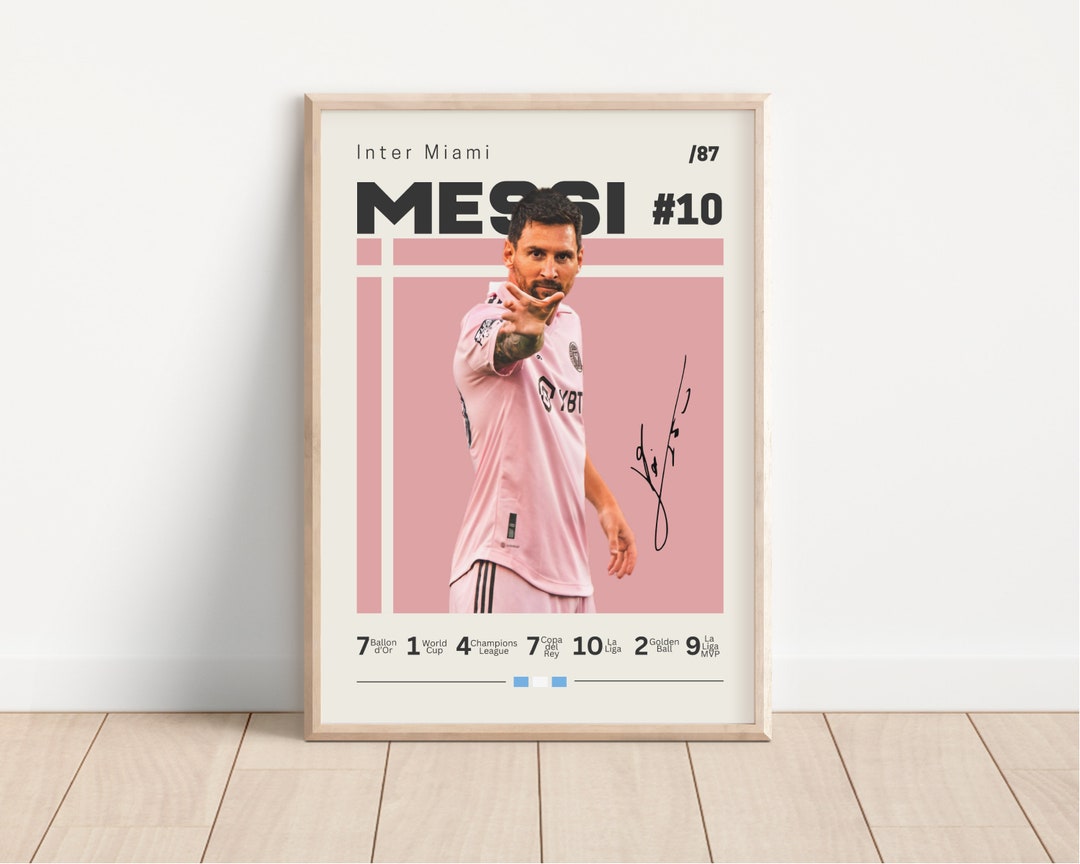 Lionel Messi Poster, Inter Miami, Football Print, Football Poster ...