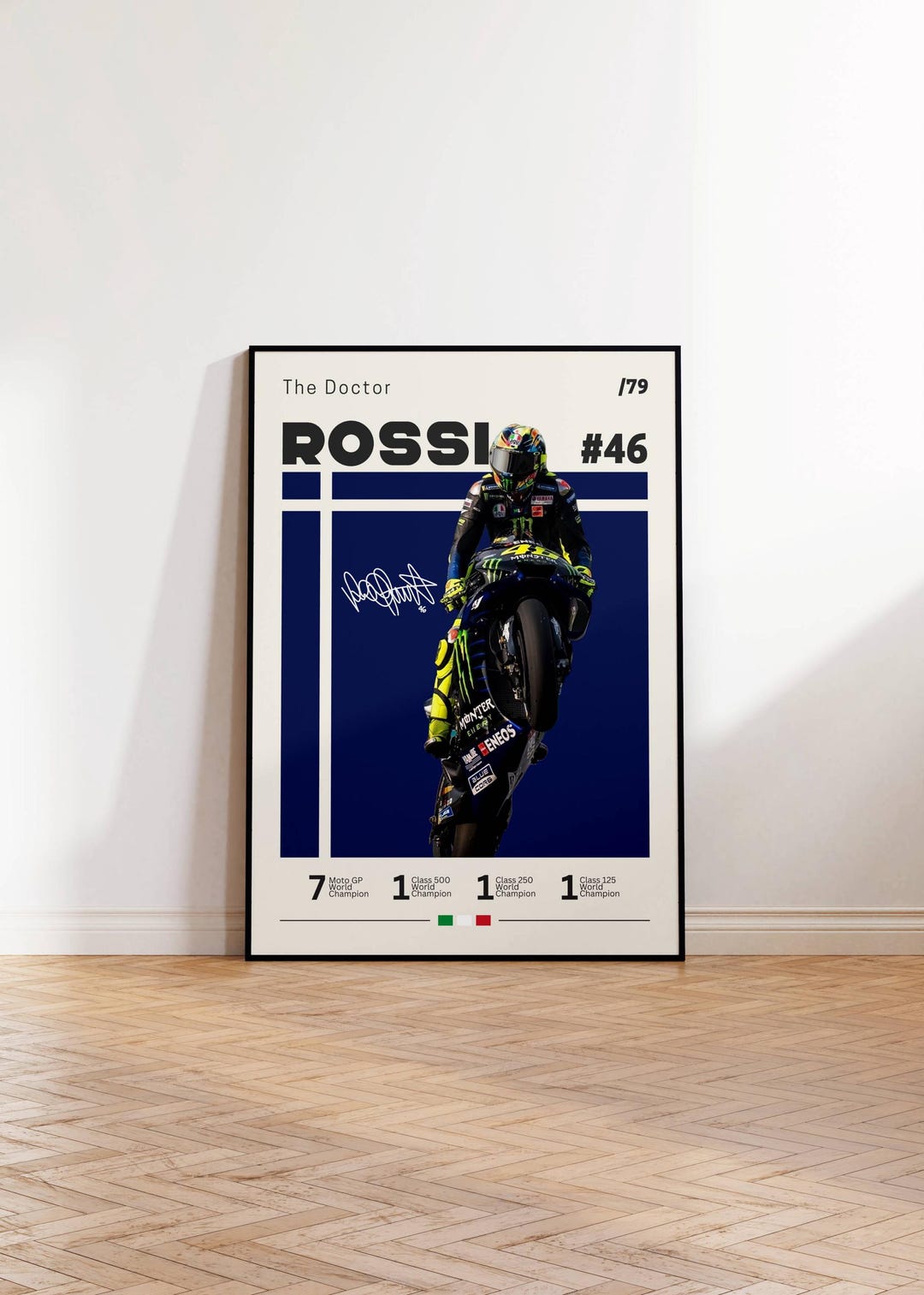 Valentino Rossi Poster, Moto GP Poster, Racing Wall Art, Moto GP Print ...