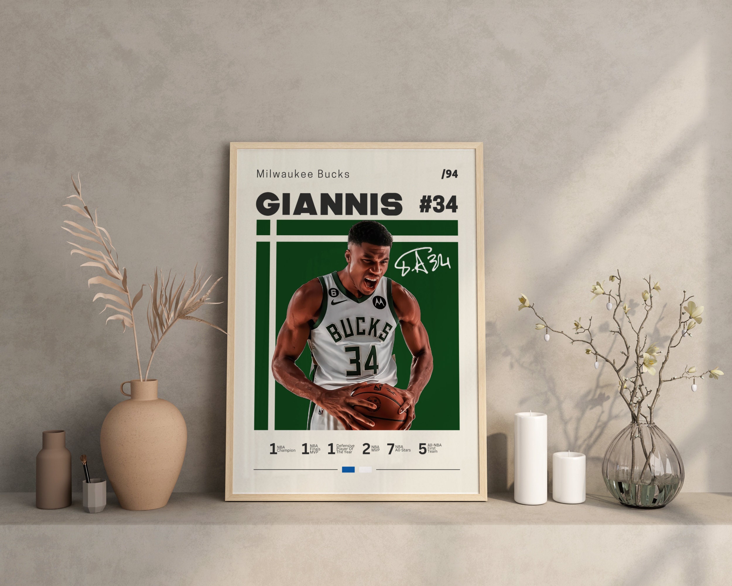 Giannis Antetokounmpo Poster, Milwaukee Bucks, NBA Fans, NBA Poster ...