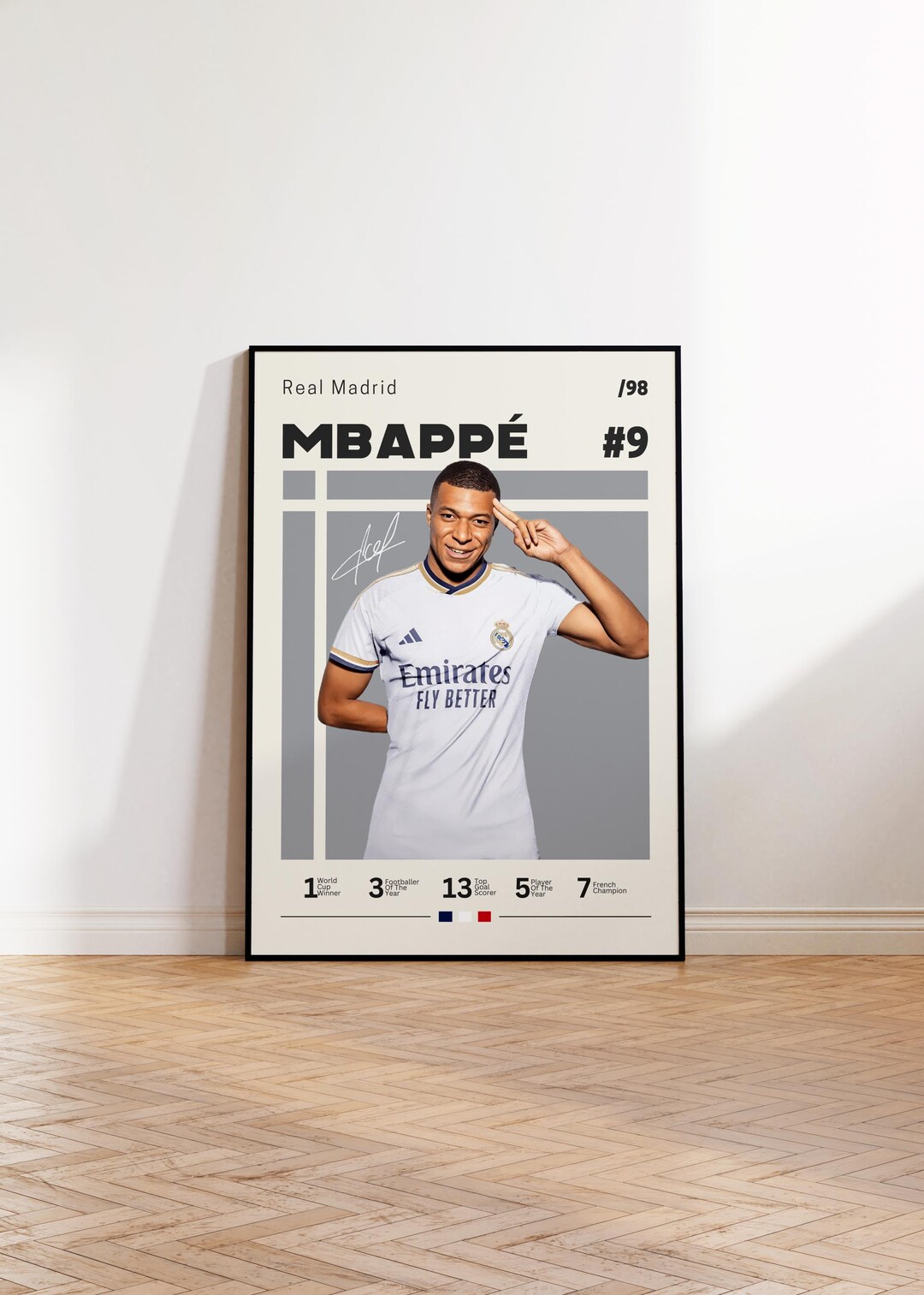 Kylian Mbappe Poster, Real Madrid Print, Mbappe Fan Gift, Soccer Gifts ...