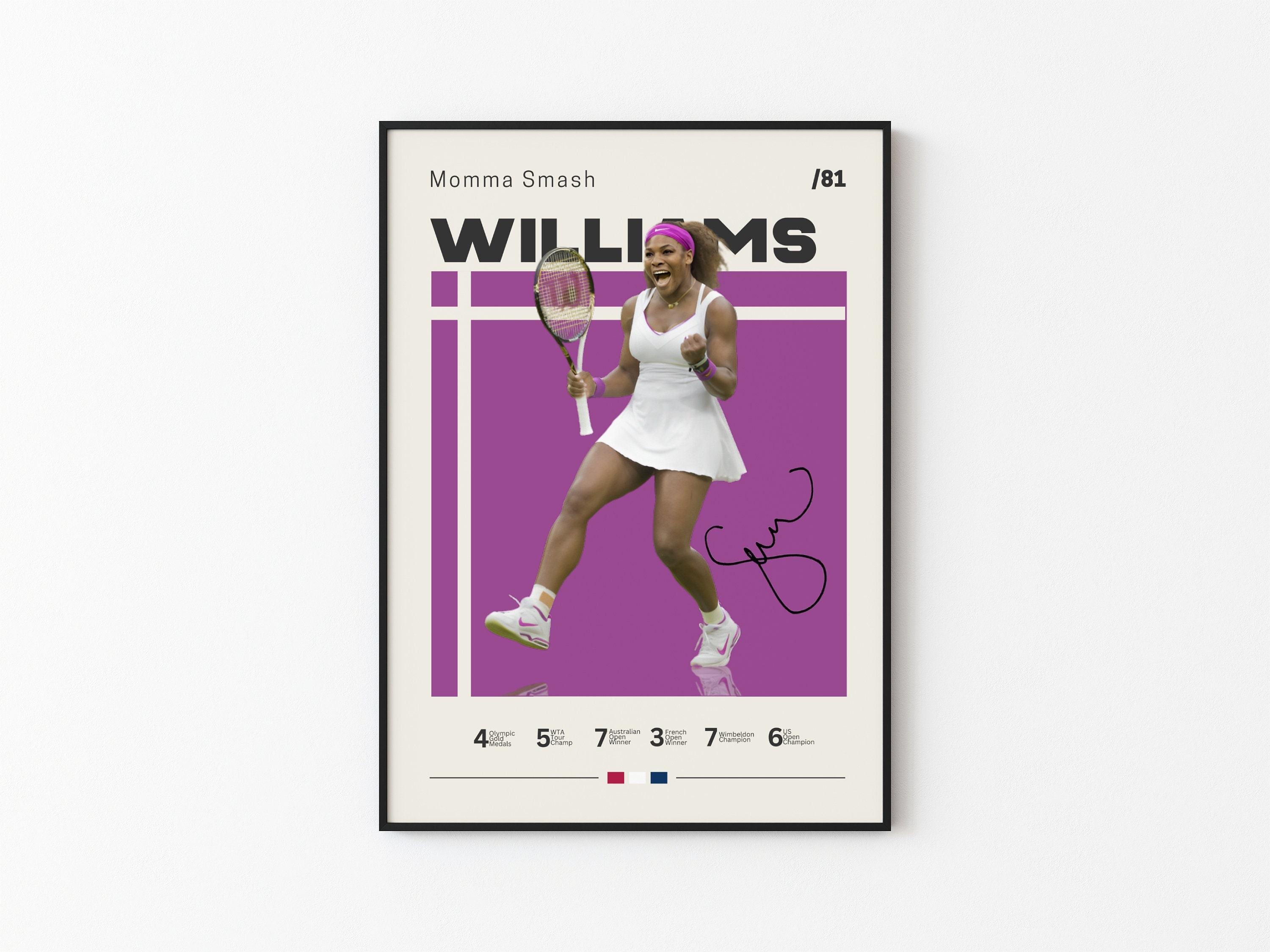 Serena Williams Poster, Tennis Print, Tennis Poster, Minimalist Poster ...