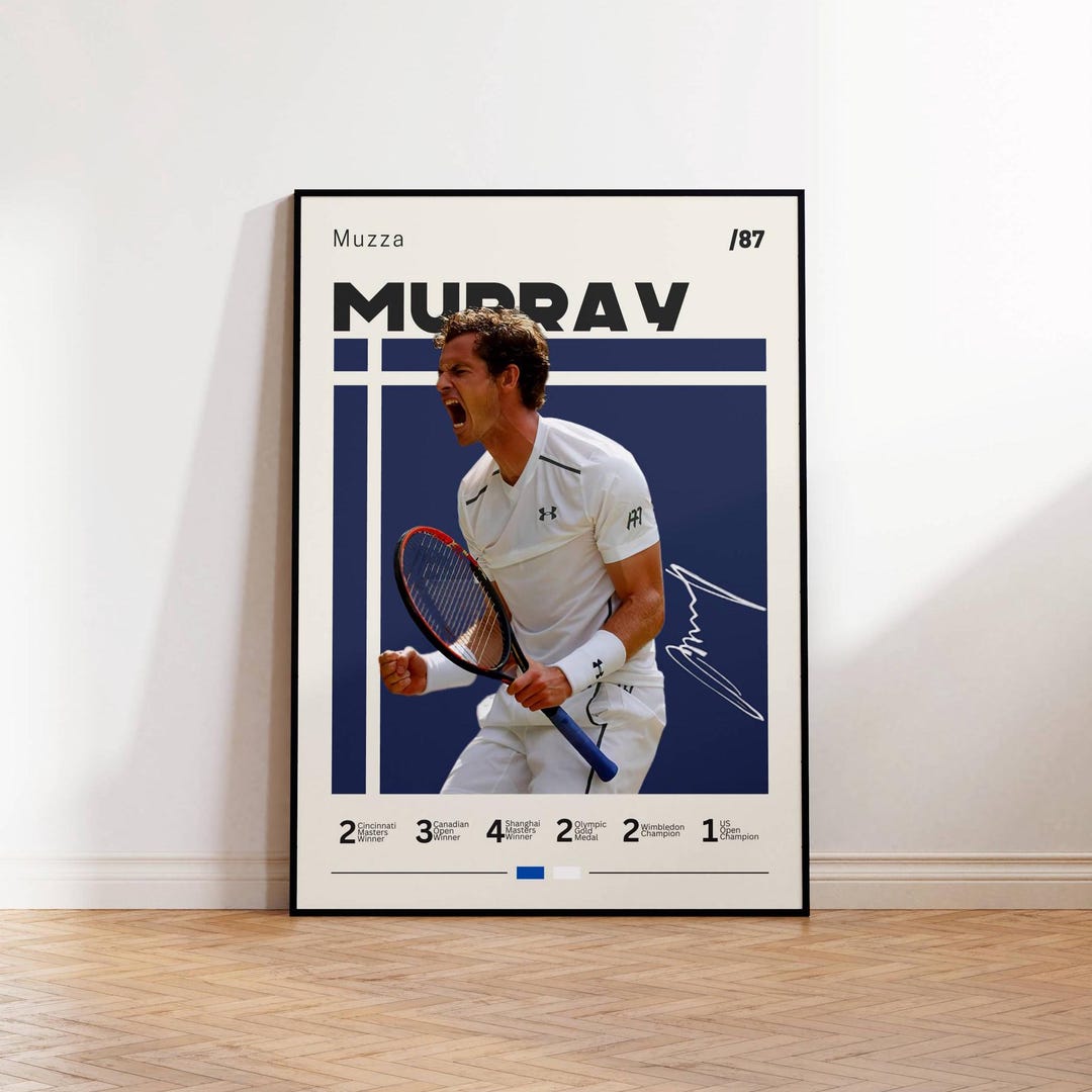 Andy Murray Poster, Tennis Fan Gift, Tennis Poster, Modern Sports Art ...