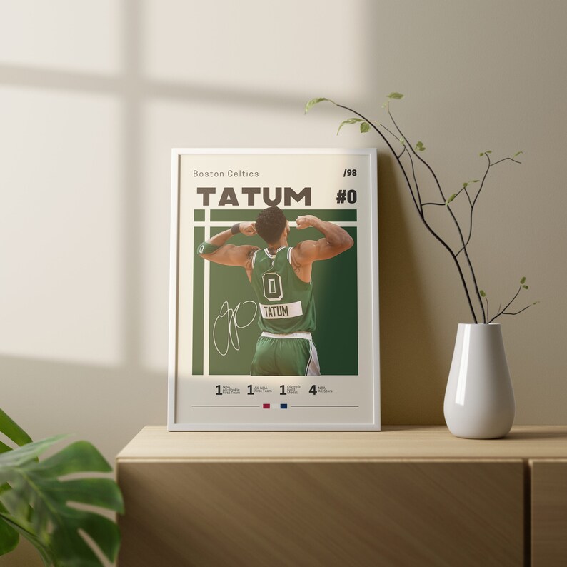Jayson Tatum Poster, Boston Celtics, NBA Fans, NBA Poster, Basketball ...