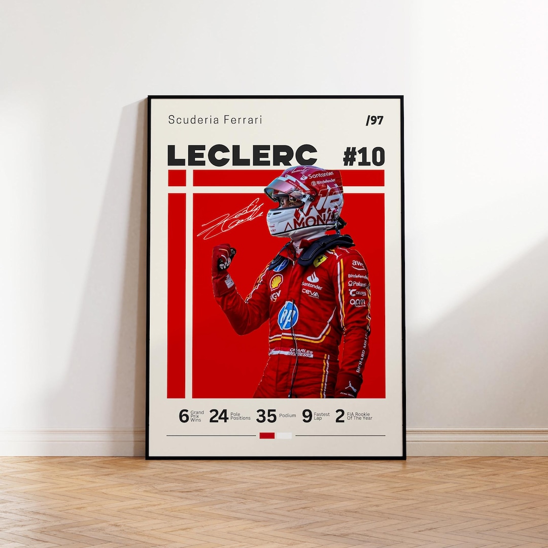 Charles Leclerc Poster, Leclerc Poster, Ferrari Poster, F1 Print, F1 ...