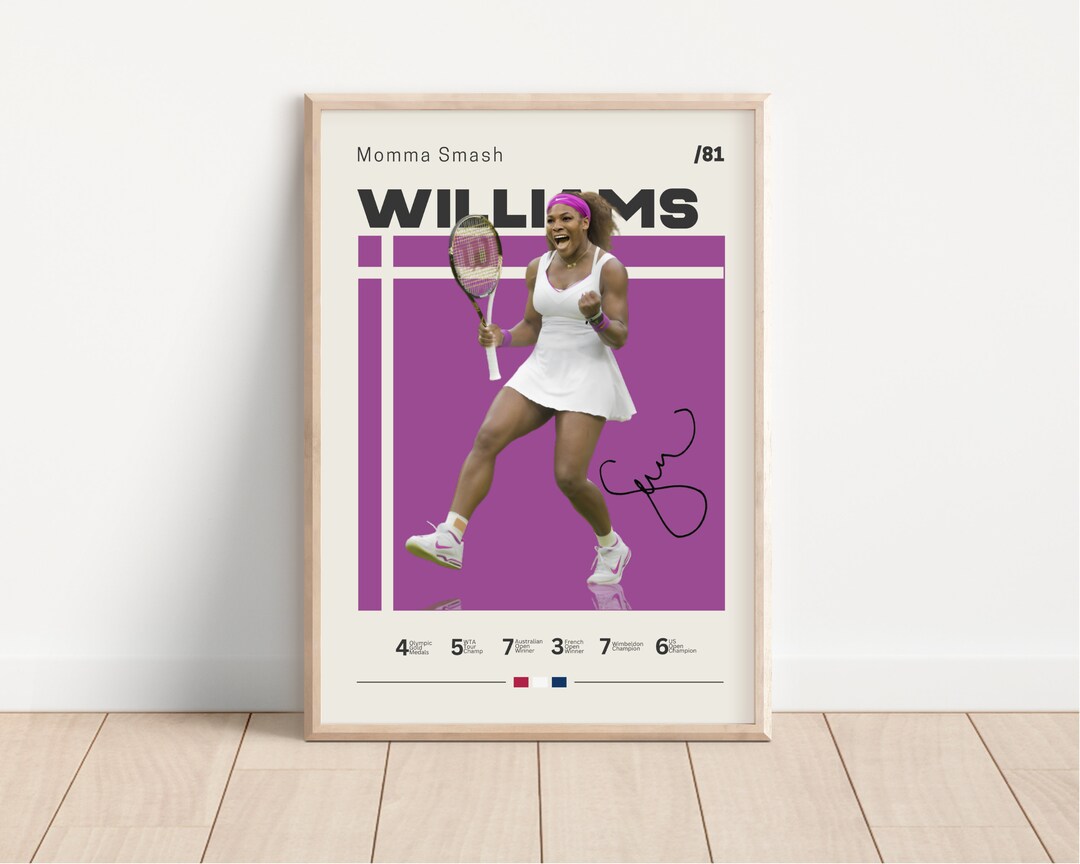Serena Williams Poster, Tennis Print, Tennis Poster, Minimalist Poster ...