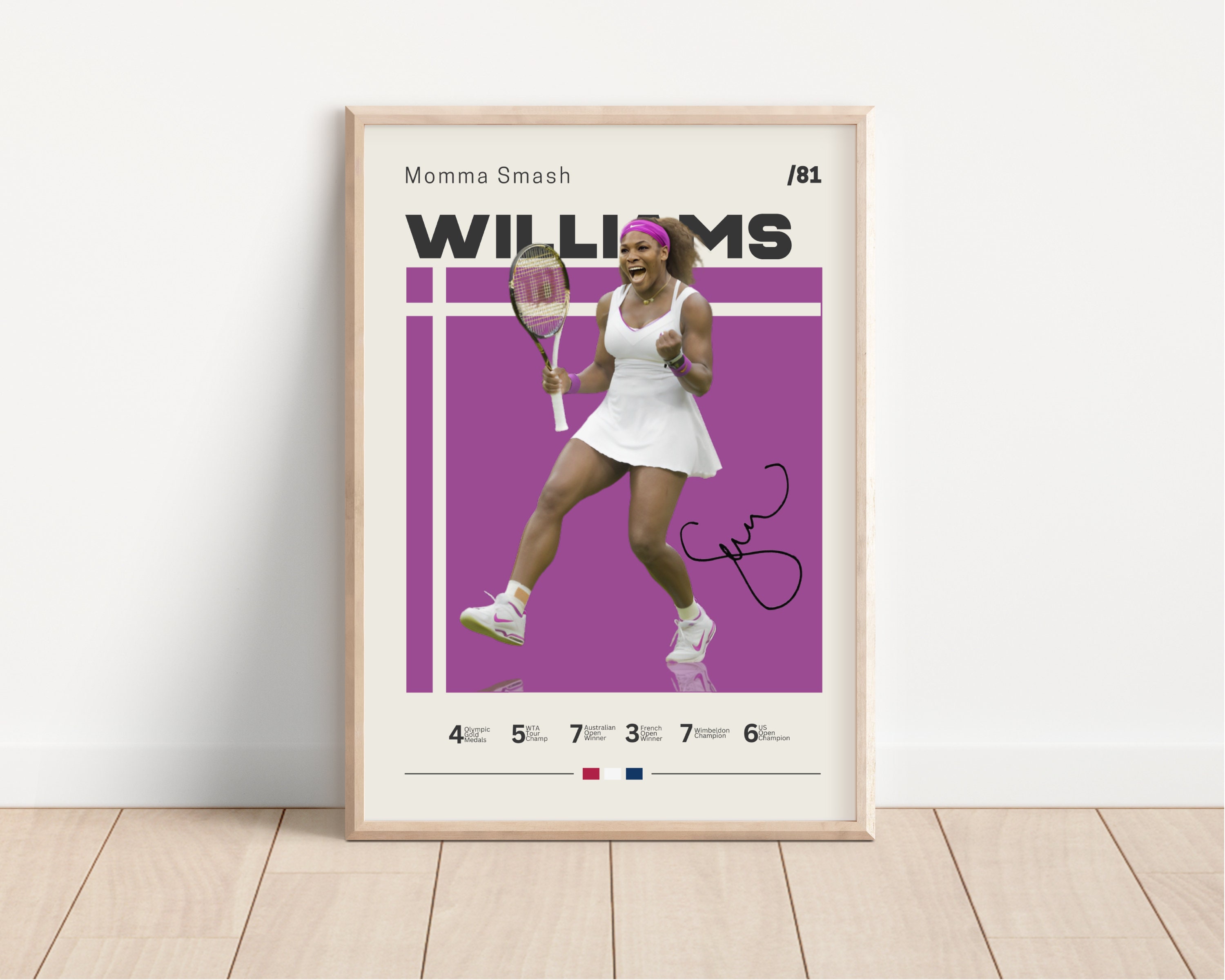 Serena Williams Poster, Tennis Print, Tennis Poster, Minimalist Poster ...