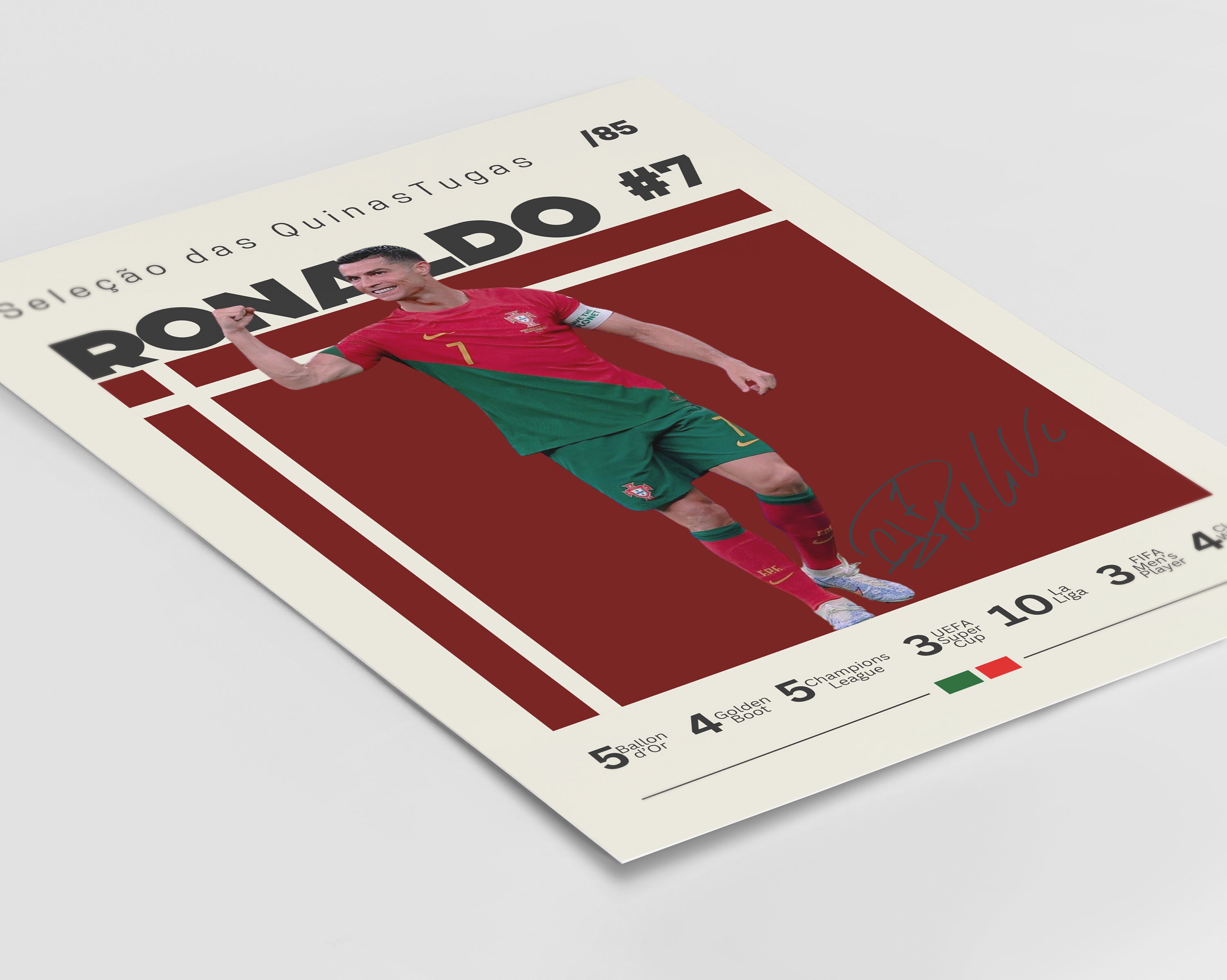 Christiano Ronaldo Poster, Portugal Football Print, Football Poster ...