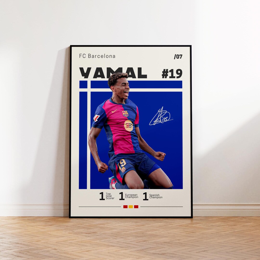Lamine Yamal Poster, Barcelona Print, Lamine Fan Gift, Soccer Gifts ...