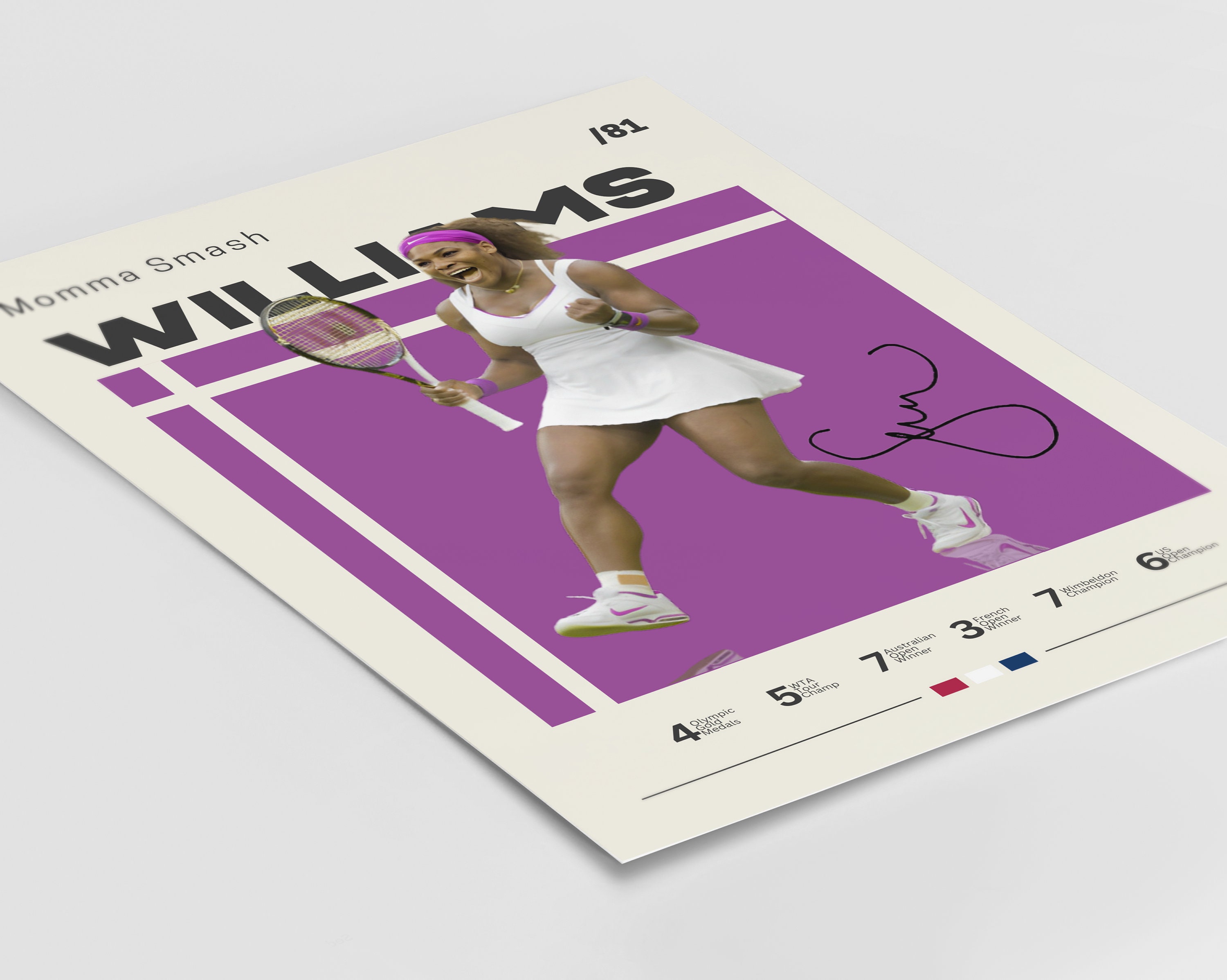 Serena Williams Poster, Tennis Print, Tennis Poster, Minimalist Poster ...