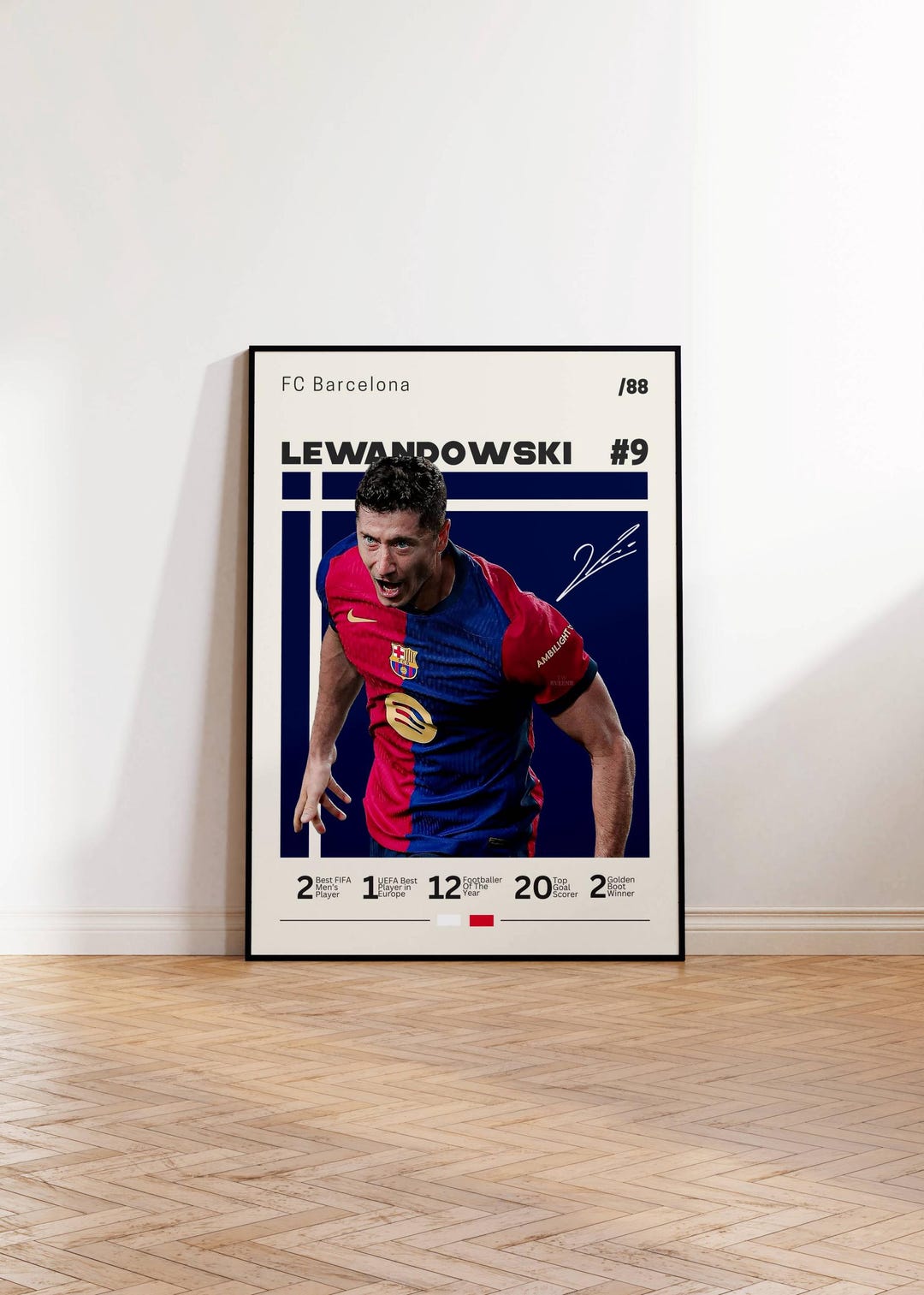 Robert Lewandowski Poster, Barcelona Print, Lewandowski Fan Gift ...