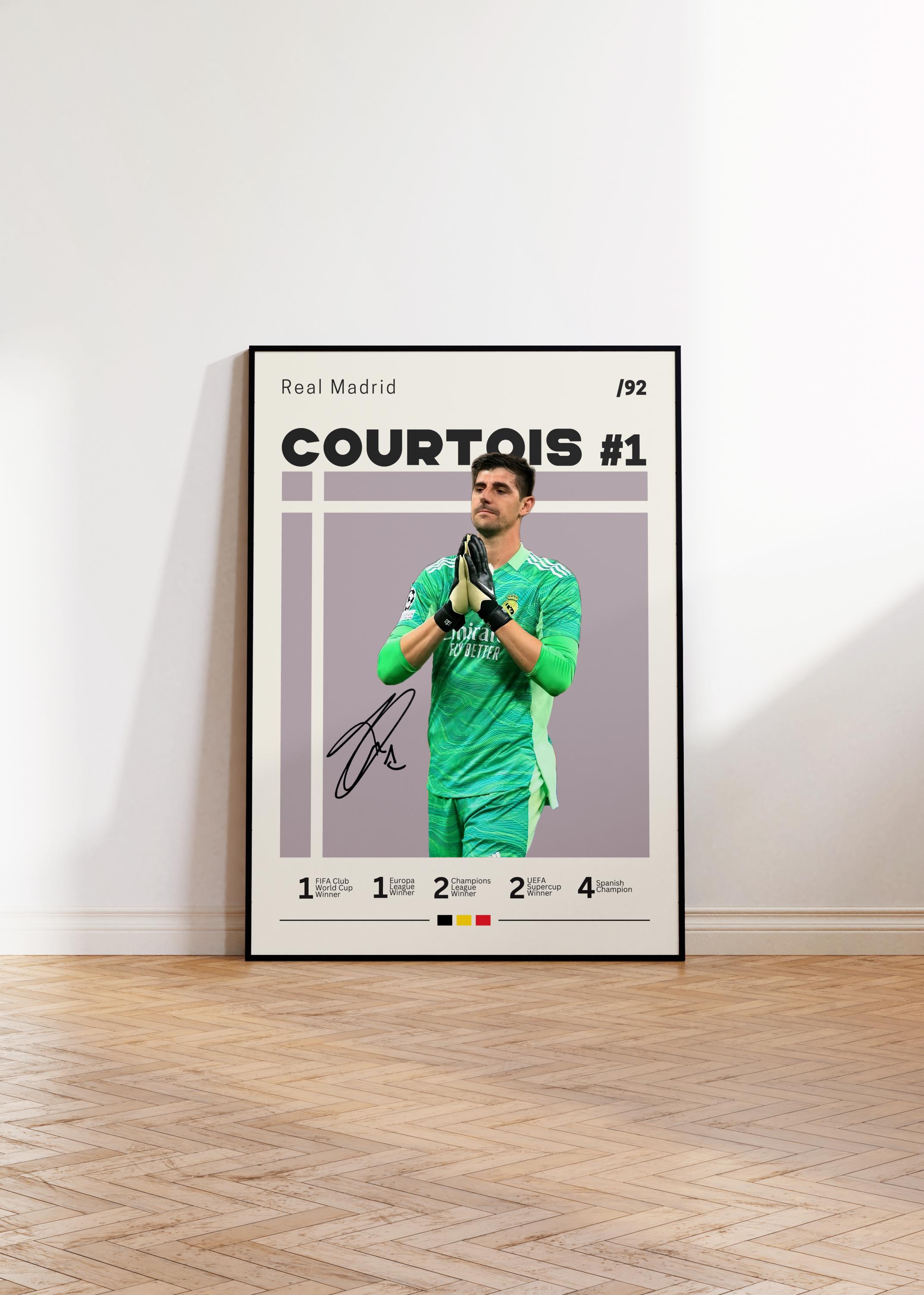 Thibaut Courtois Poster, Real Madrid Print, Courtois Fan Gift, Soccer ...