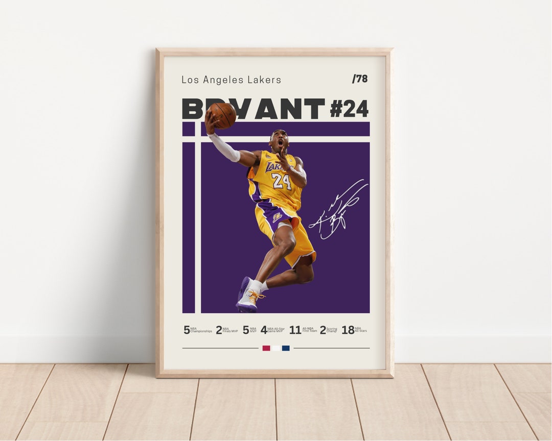 Kobe Bryant Poster, LA Lakers, NBA Fans, NBA Poster, Basketball Poster ...