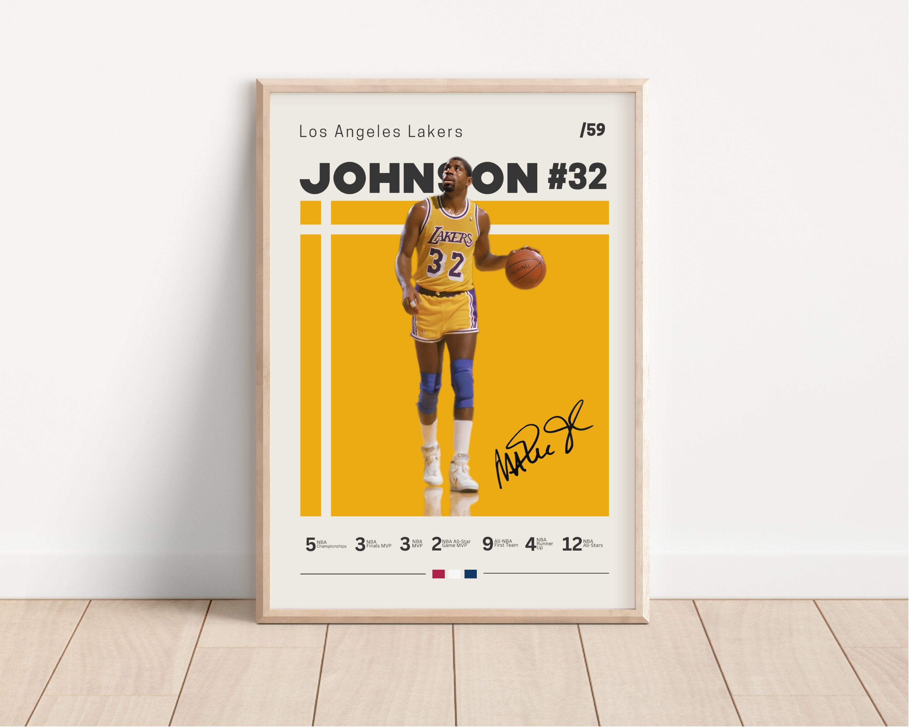 Magic Johnson Poster, LA Lakers, NBA Fans, NBA Poster, Basketball ...