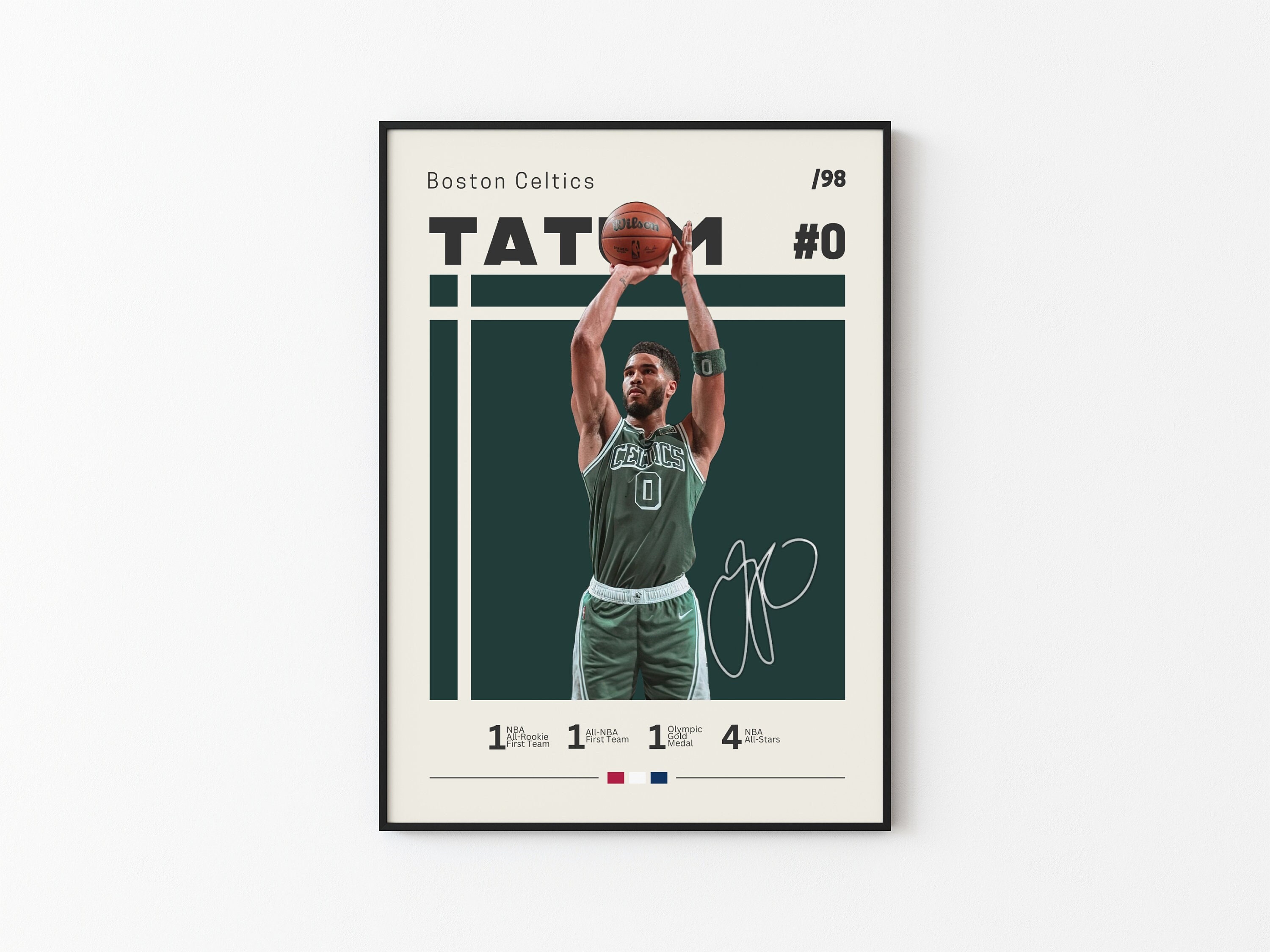 Jayson Tatum Poster, Boston Celtics, NBA Fans, NBA Poster, Basketball ...