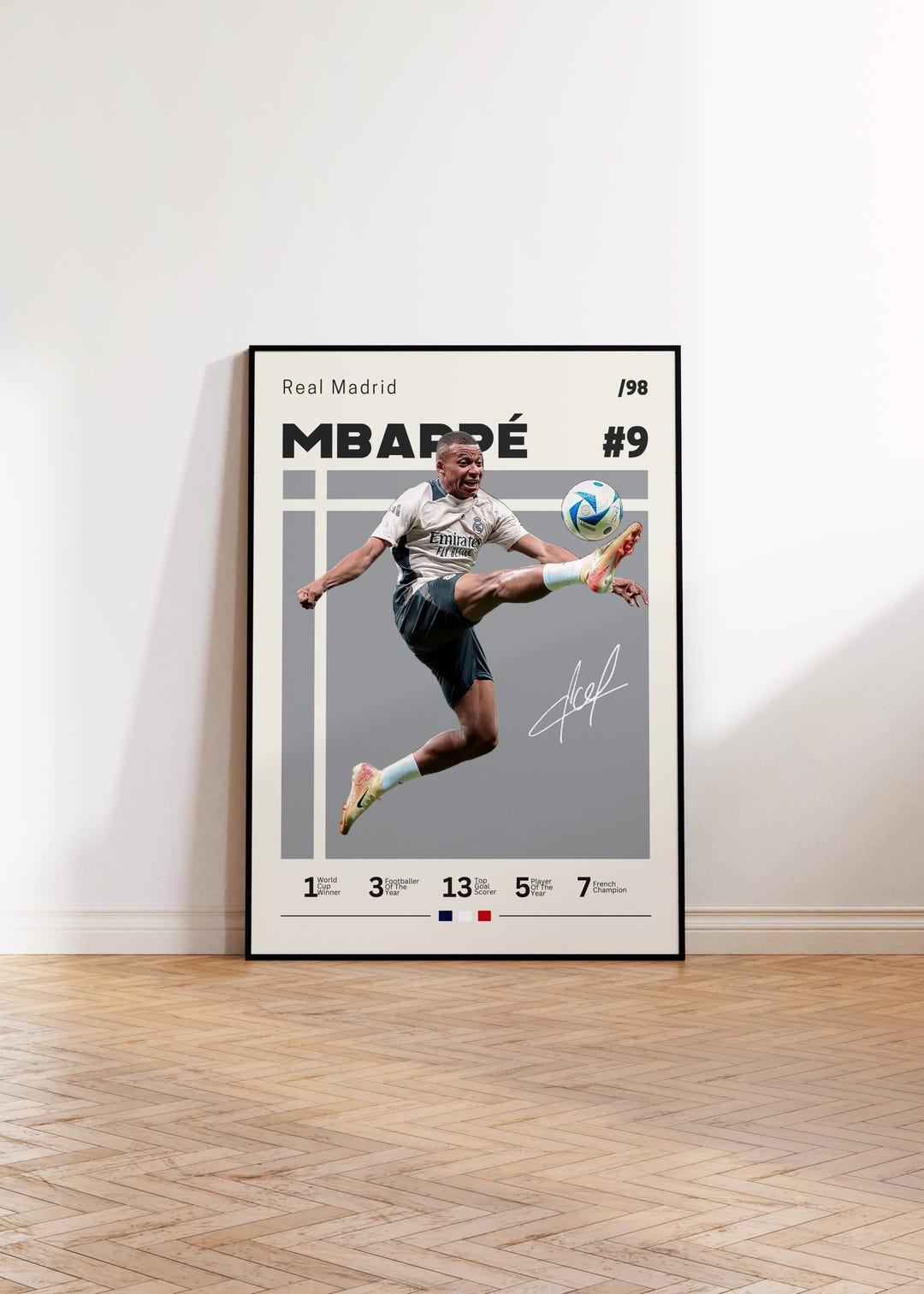 Kylian Mbappe Real Madrid Poster, Real Madrid Poster, Football Print ...