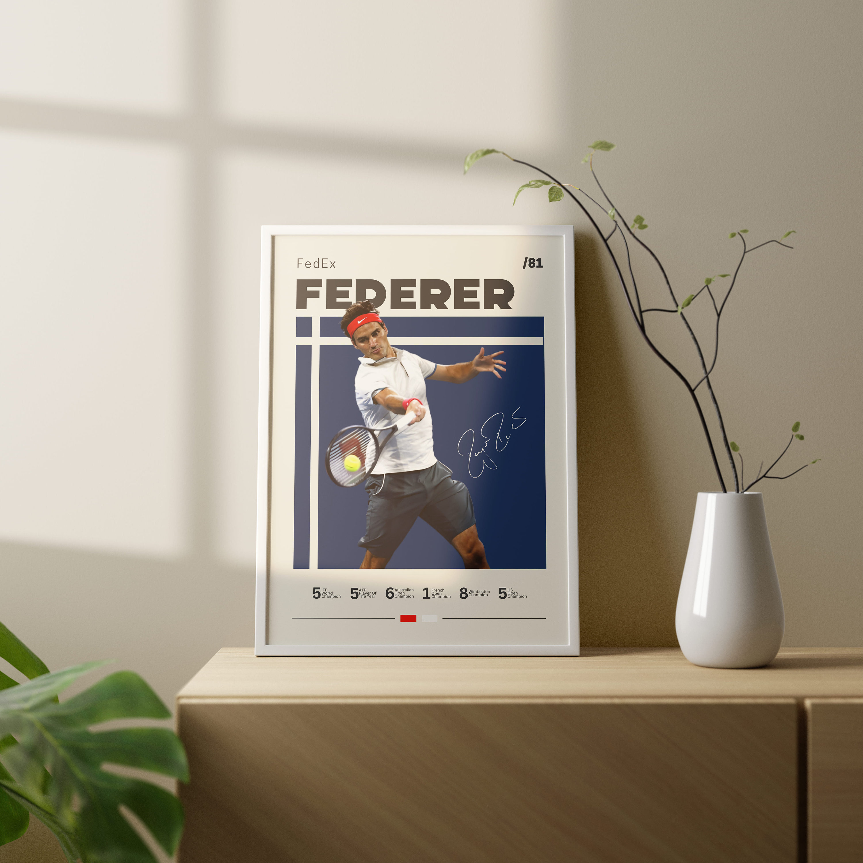 Roger Federer Poster, Tennis Print, Tennis Poster, Minimalist Poster ...