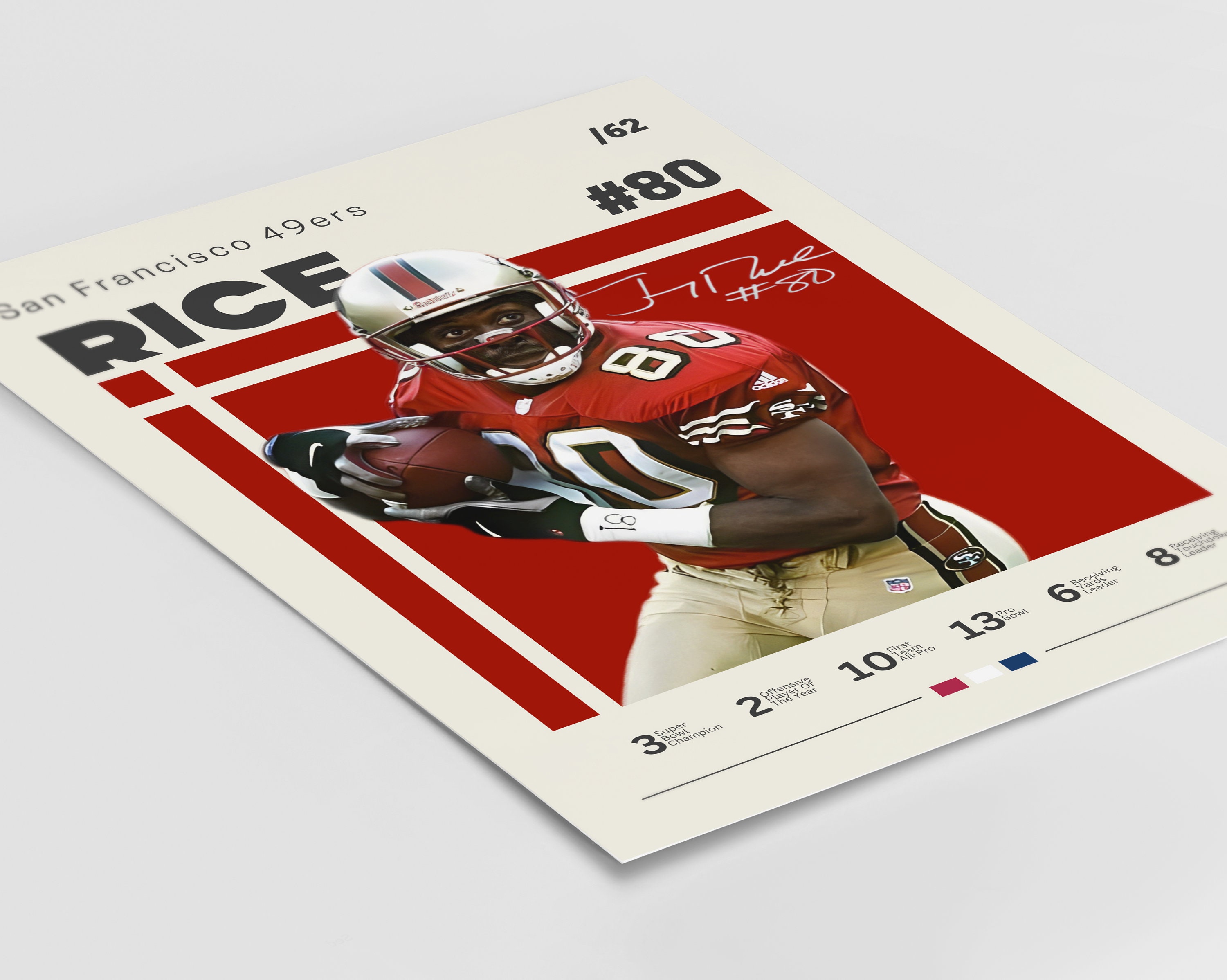 Jerry Rice Poster, San Francisco 49ers, NFL Fan Gifts, NFL Poster ...