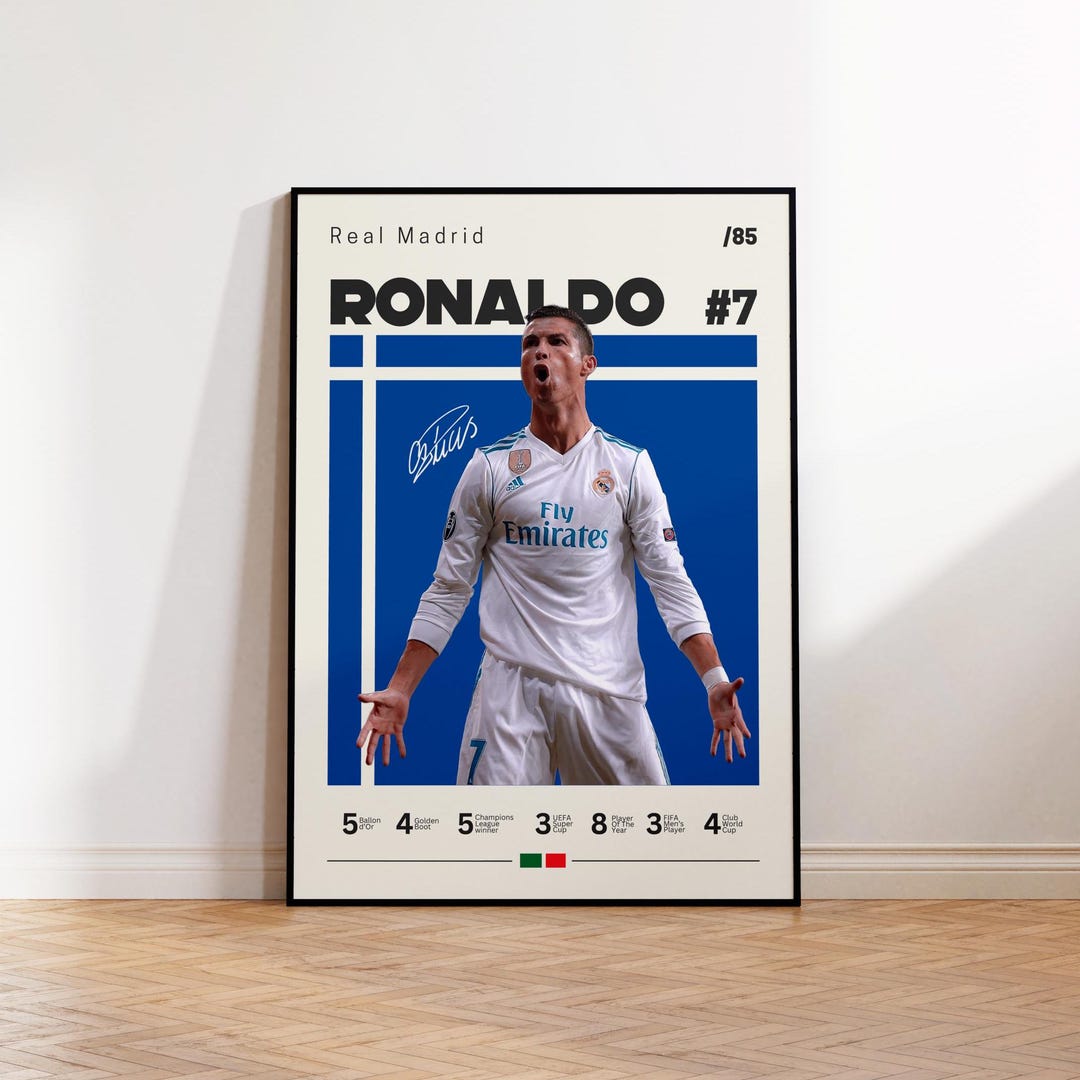 Ronaldo Poster, Real Madrid Print, Ronaldo Fan Gift, Soccer Gifts ...