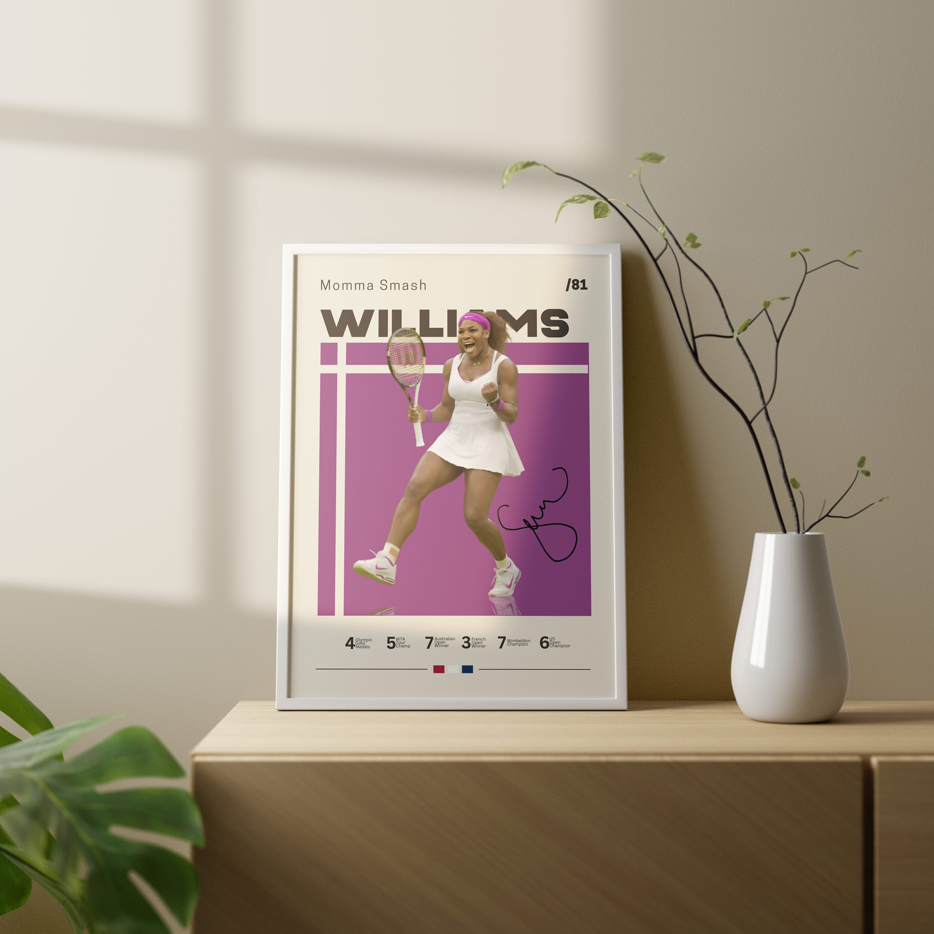 Serena Williams Poster, Tennis Print, Tennis Poster, Minimalist Poster ...