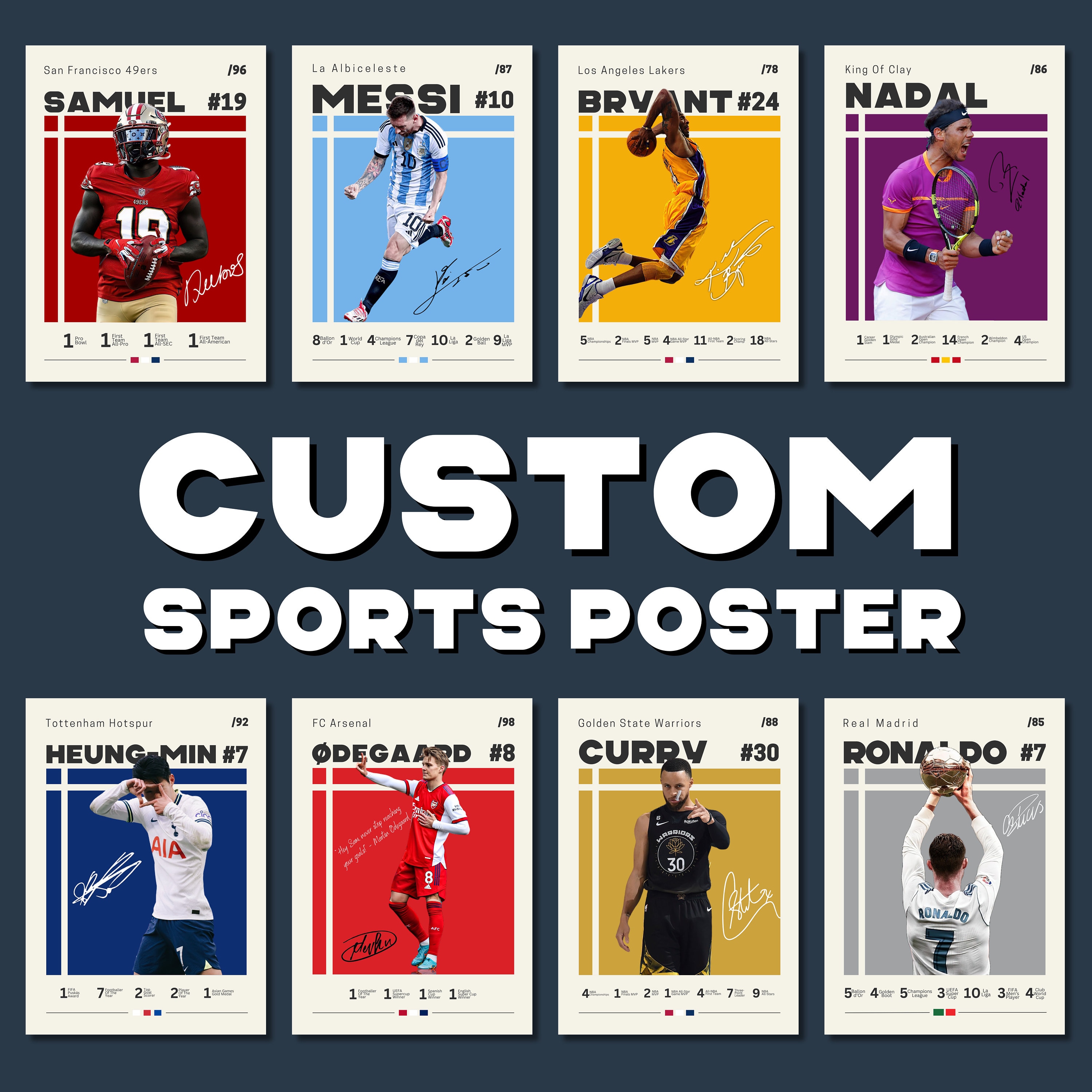 Custom Sports Poster, Sports Fan Poster, Soccer Poster, Basketball ...