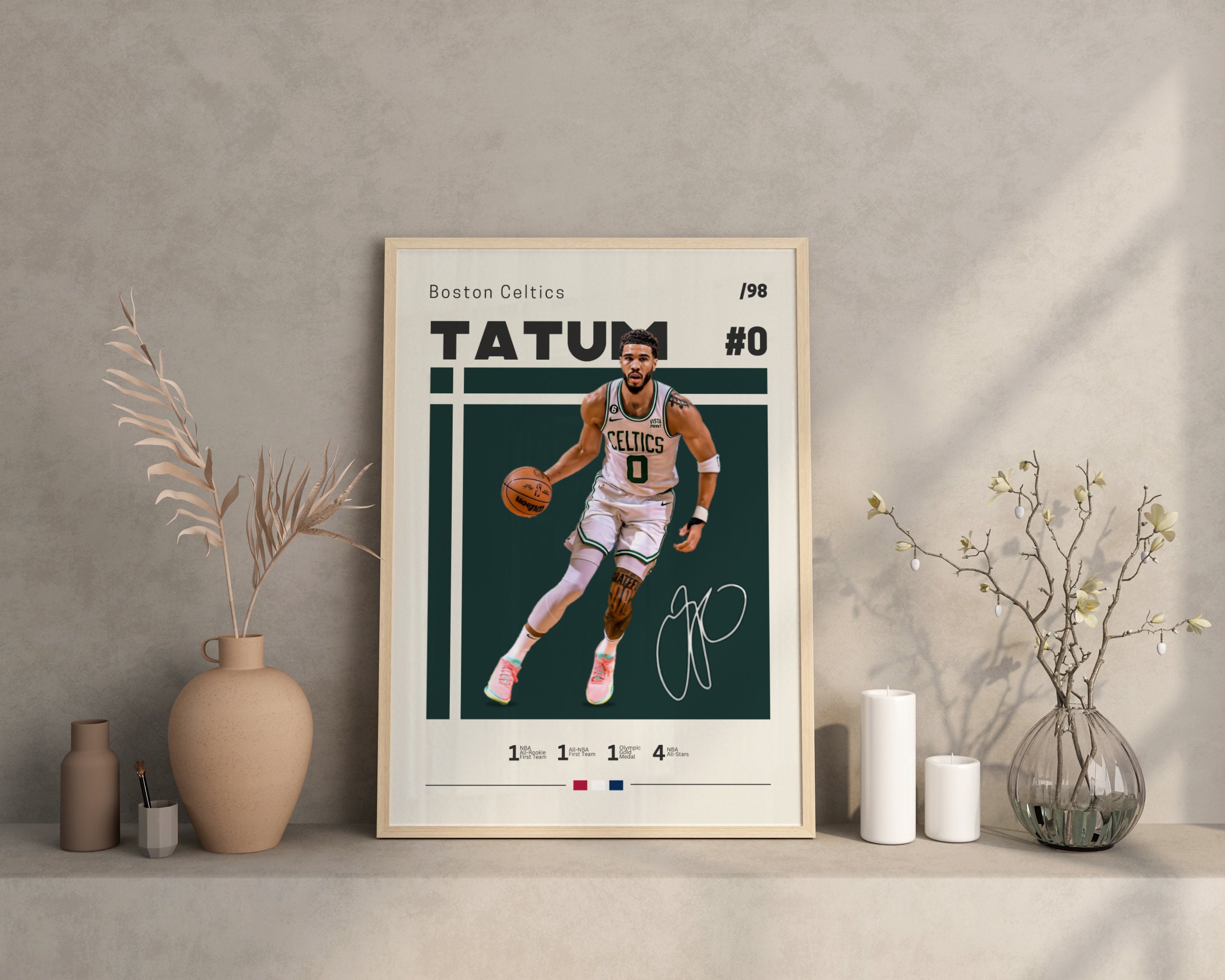 Jayson Tatum Poster, Boston Celtics, NBA Fans, NBA Poster, Basketball ...