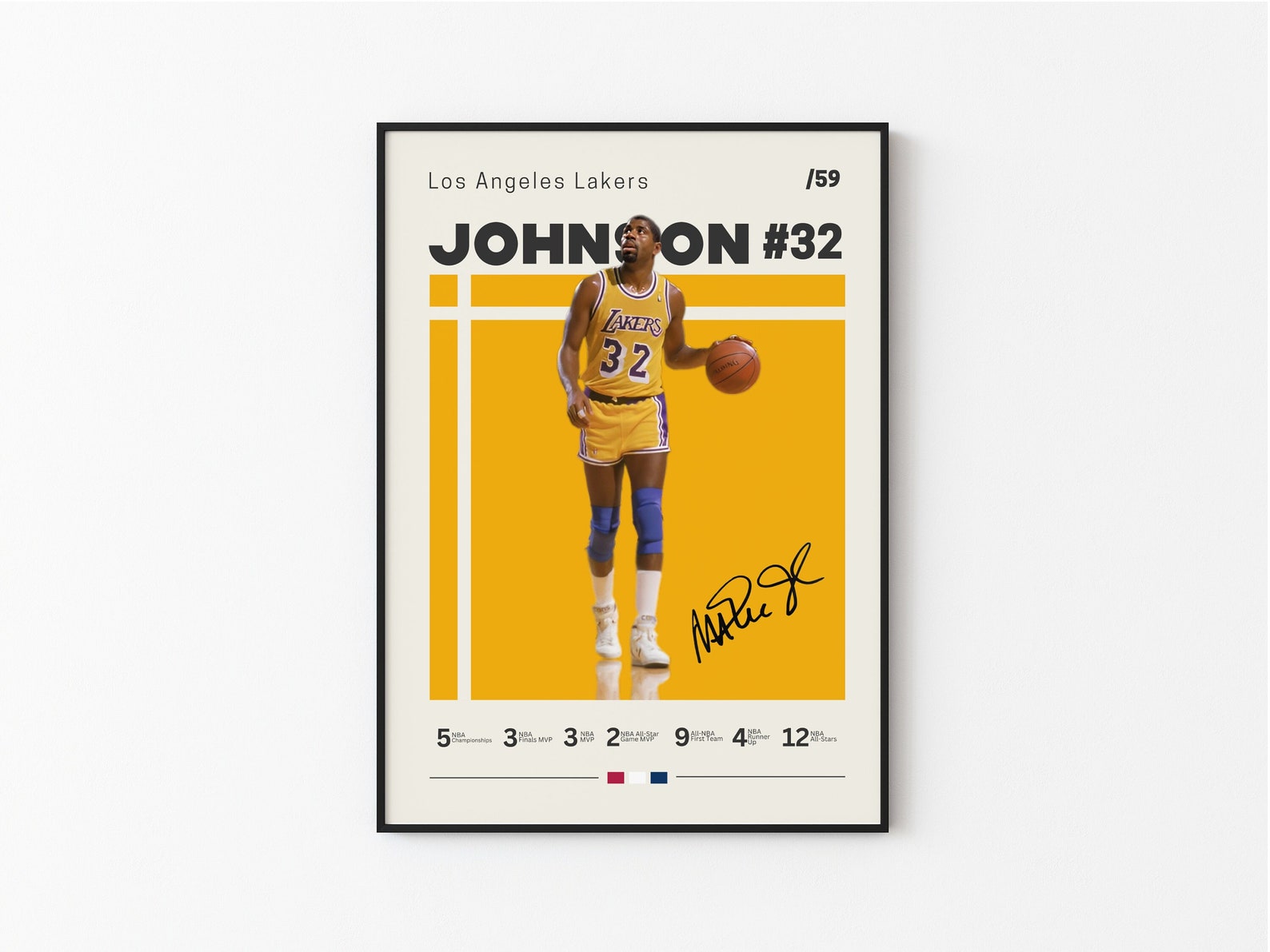 Magic Johnson Poster, LA Lakers, NBA Fans, NBA Poster, Basketball ...