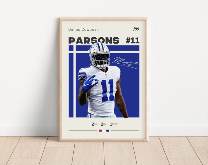 Micah Parsons Poster, Dallas Cowboys, NFL Fan Gifts, NFL Poster ...