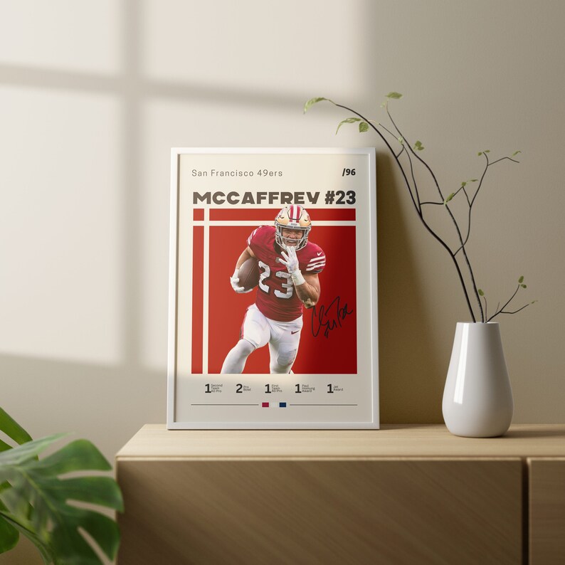 Christian Mccaffrey Poster, San Francisco 49ers, NFL Fan Gifts, NFL ...