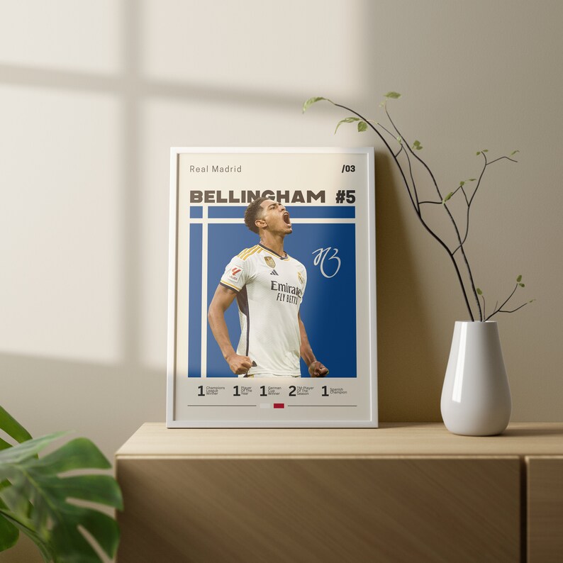 Jude Bellingham Poster, Bellingham Poster, Real Madrid, Football Print ...