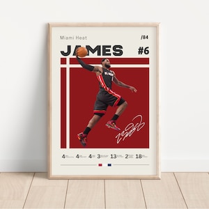 Lebron James Poster, Miami Heat, NBA Fans, NBA Poster, Basketball ...