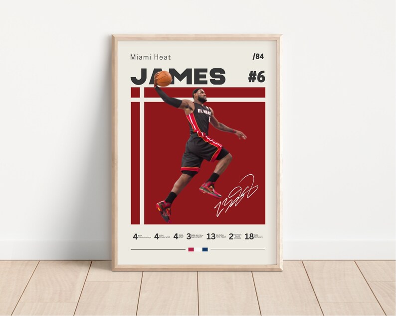Lebron James Poster, Miami Heat, NBA Fans, NBA Poster, Basketball ...