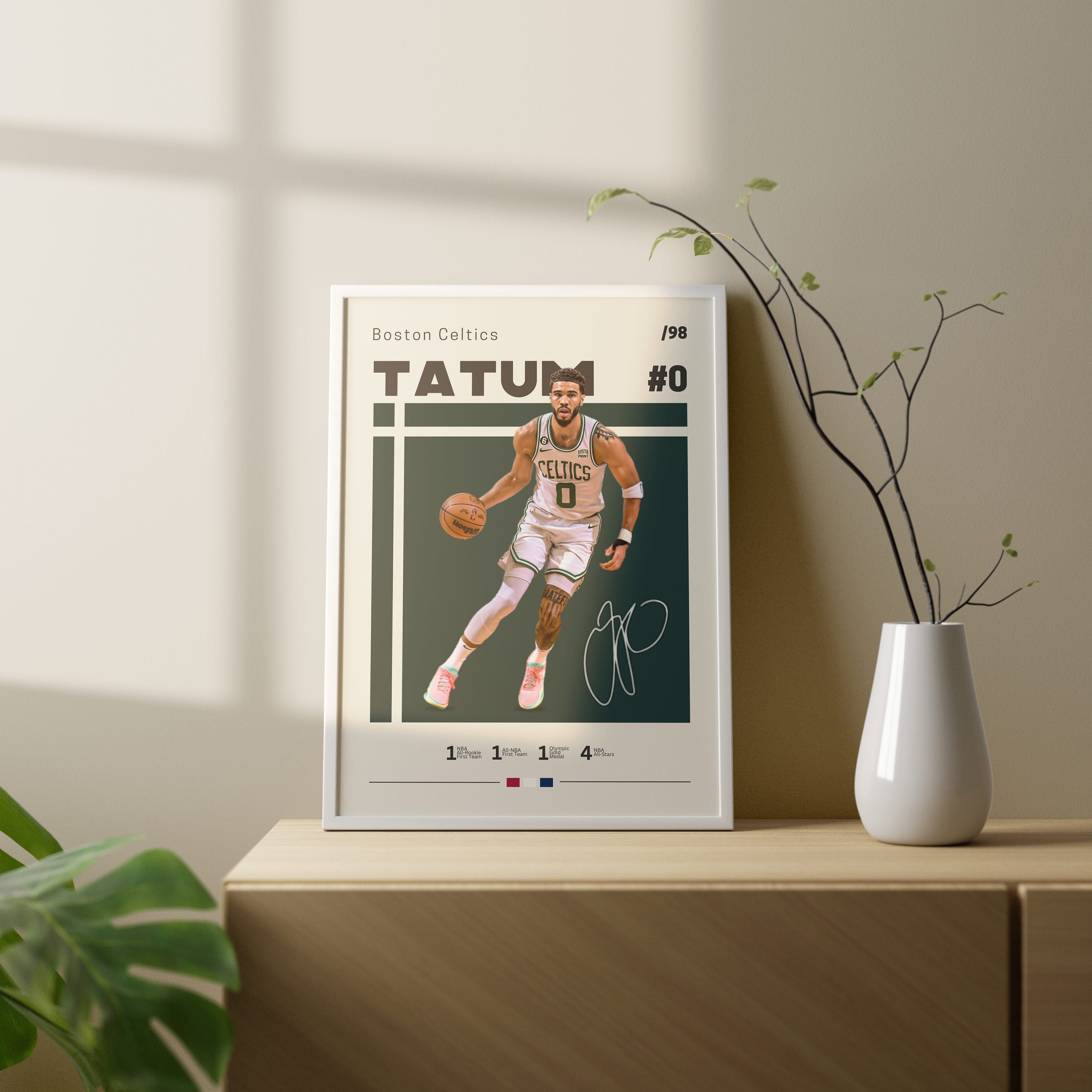 Jayson Tatum Poster, Boston Celtics, NBA Fans, NBA Poster, Basketball ...