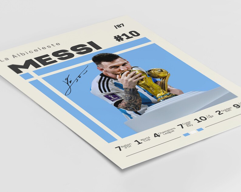 Lionel Messi Poster, Argentina Football Print, Messi Fan Gift, Soccer ...