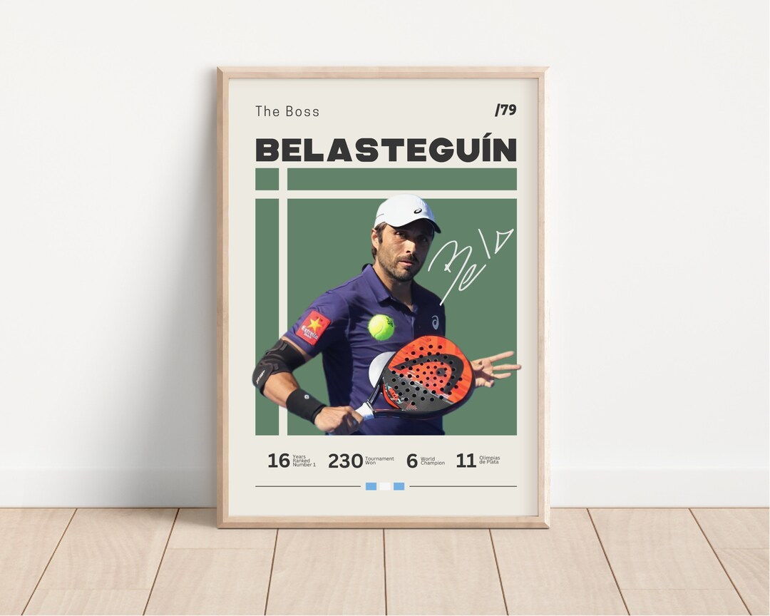 Fernando Belasteguin Poster, Paddle Print, Paddle Poster, Minimalist ...