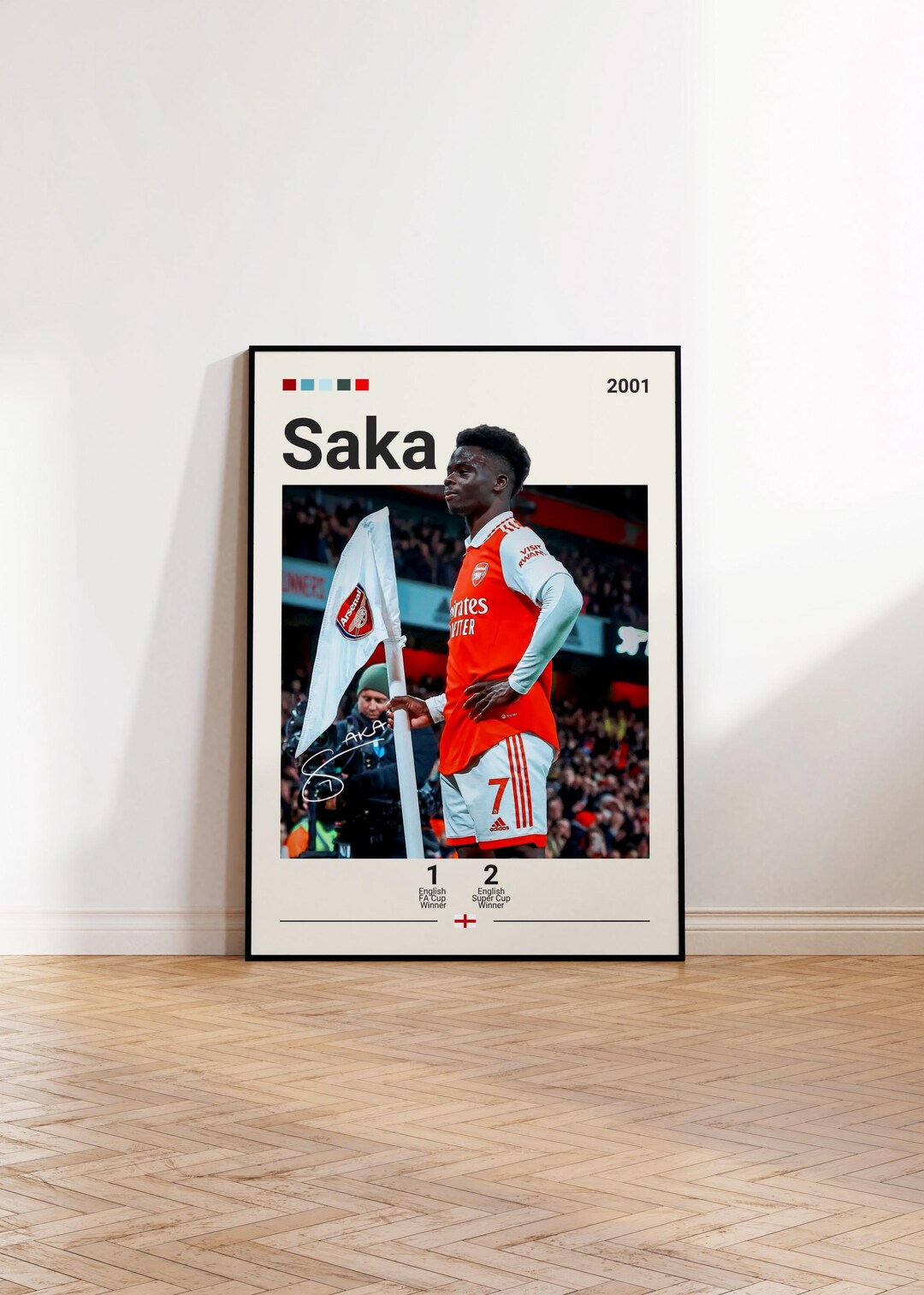 Bukayo Saka Poster, FC Arsenal Print, Bukayo Saka Fan Gift, Soccer ...