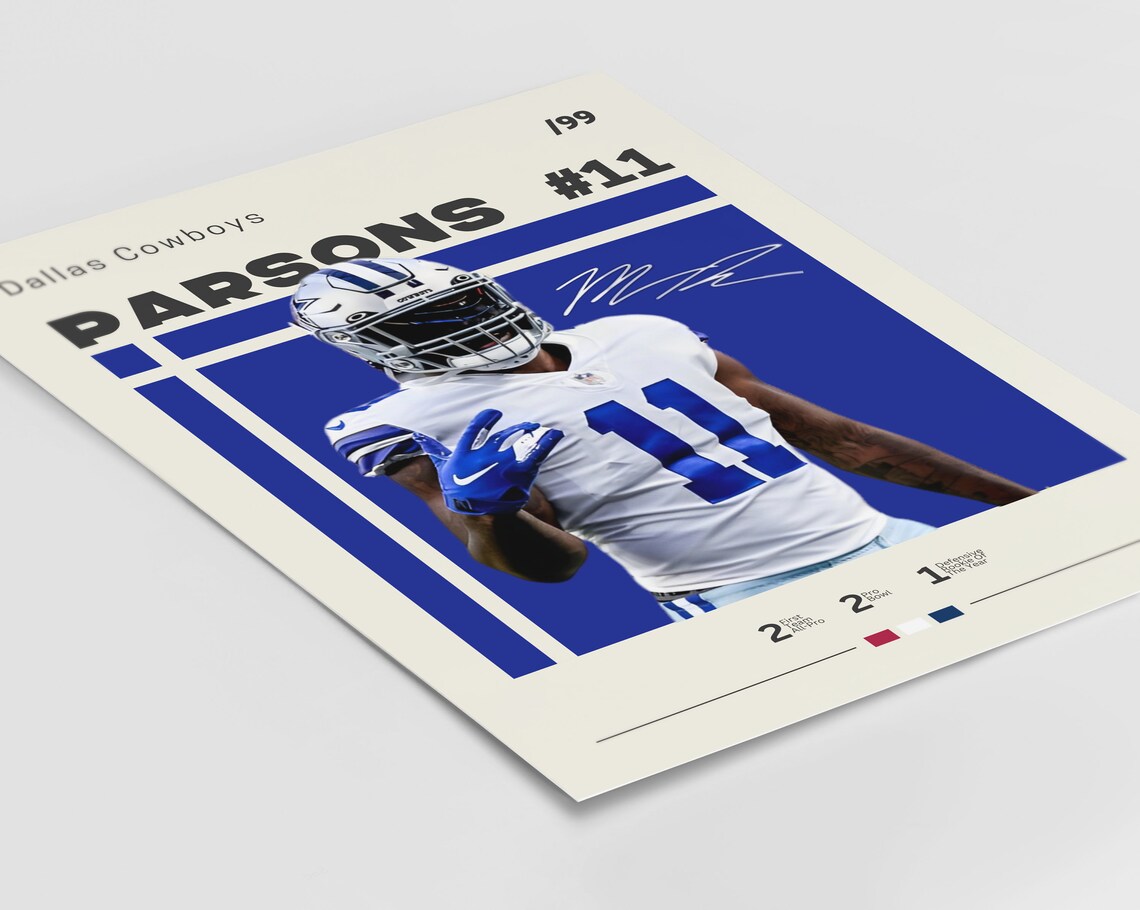 Micah Parsons Poster, Dallas Cowboys, NFL Fan Gifts, NFL Poster ...